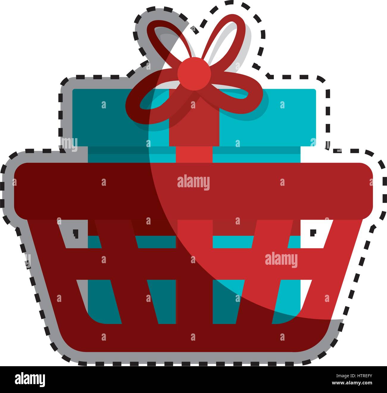 basket shopping with gift commercial icon Stock Vector Image & Art - Alamy