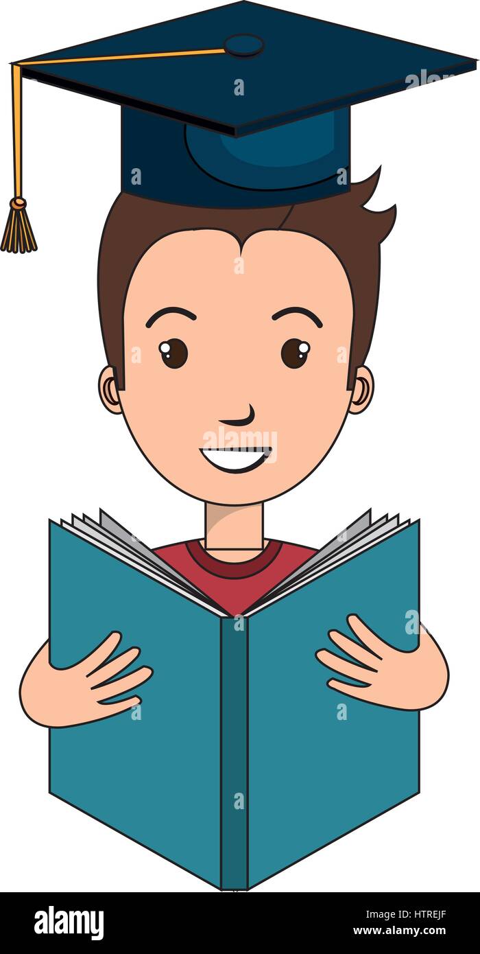 graduated avatar character reading book Stock Vector Image & Art - Alamy