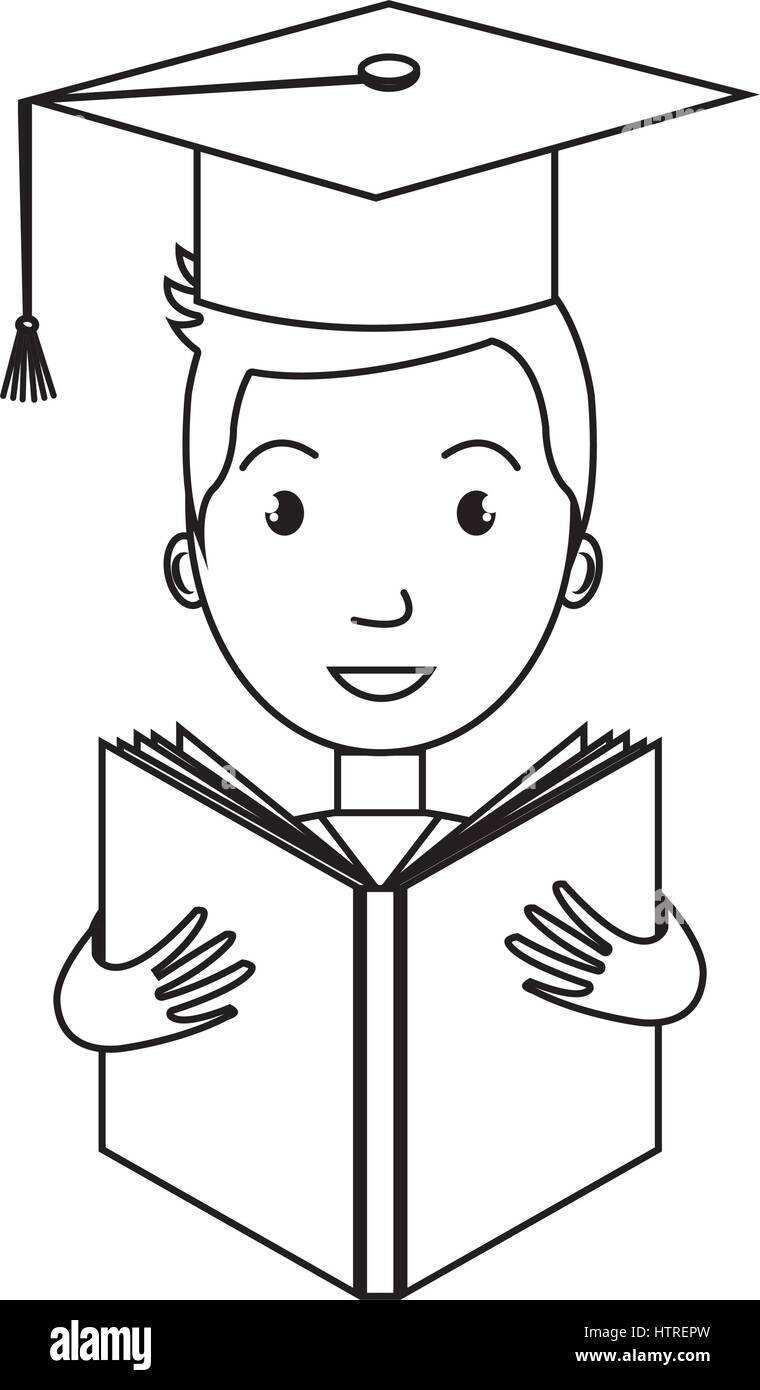 graduated avatar character reading book Stock Vector Image & Art - Alamy