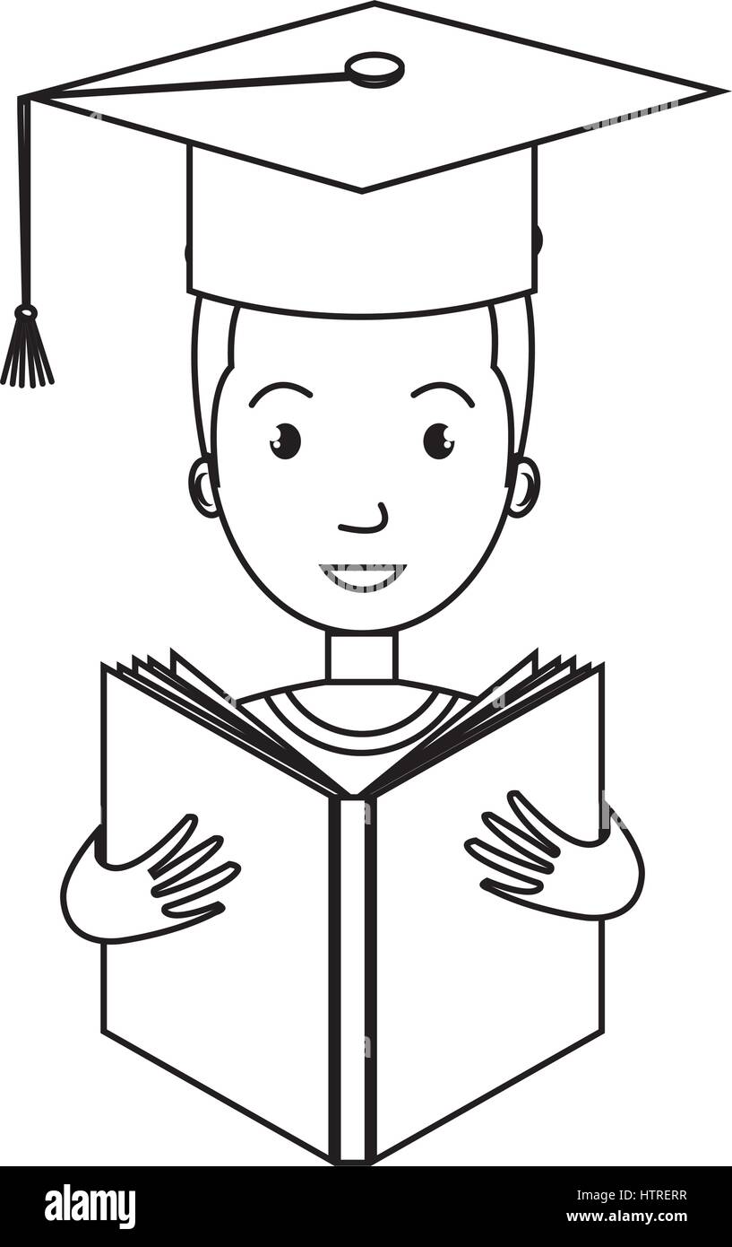 graduated avatar character reading book Stock Vector Image & Art - Alamy