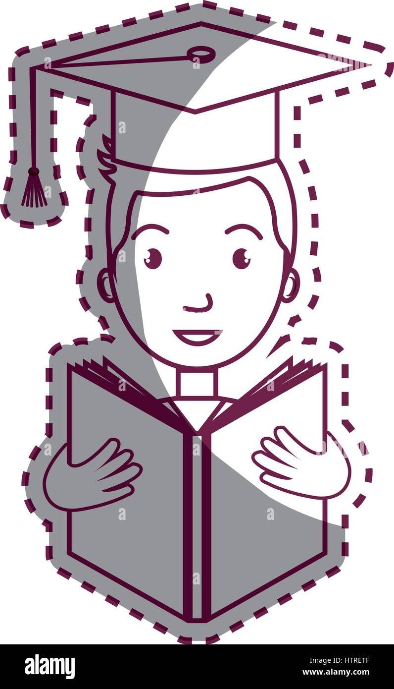 graduated avatar character reading book Stock Vector Image & Art - Alamy