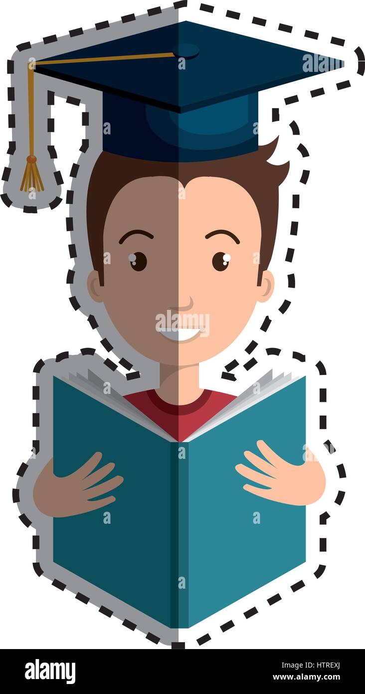 graduated avatar character reading book Stock Vector Image & Art - Alamy