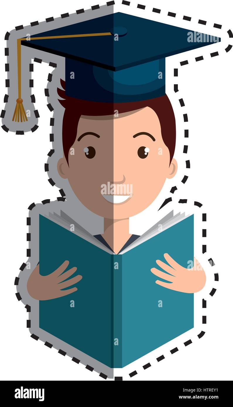 graduated avatar character reading book Stock Vector Image & Art - Alamy