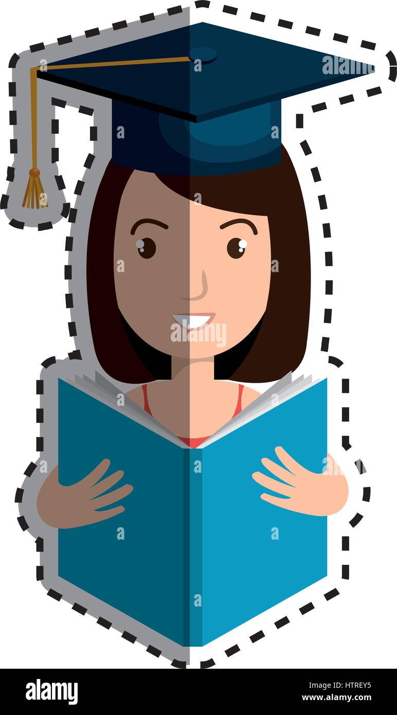 graduated avatar character reading book Stock Vector Image & Art - Alamy