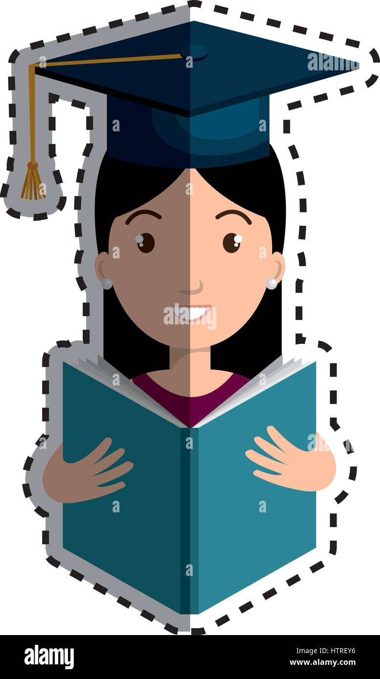 graduated avatar character reading book Stock Vector Image & Art - Alamy
