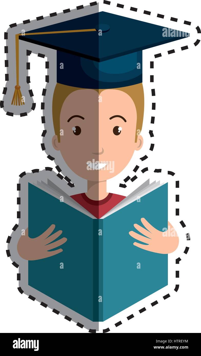 graduated avatar character reading book Stock Vector Image & Art - Alamy