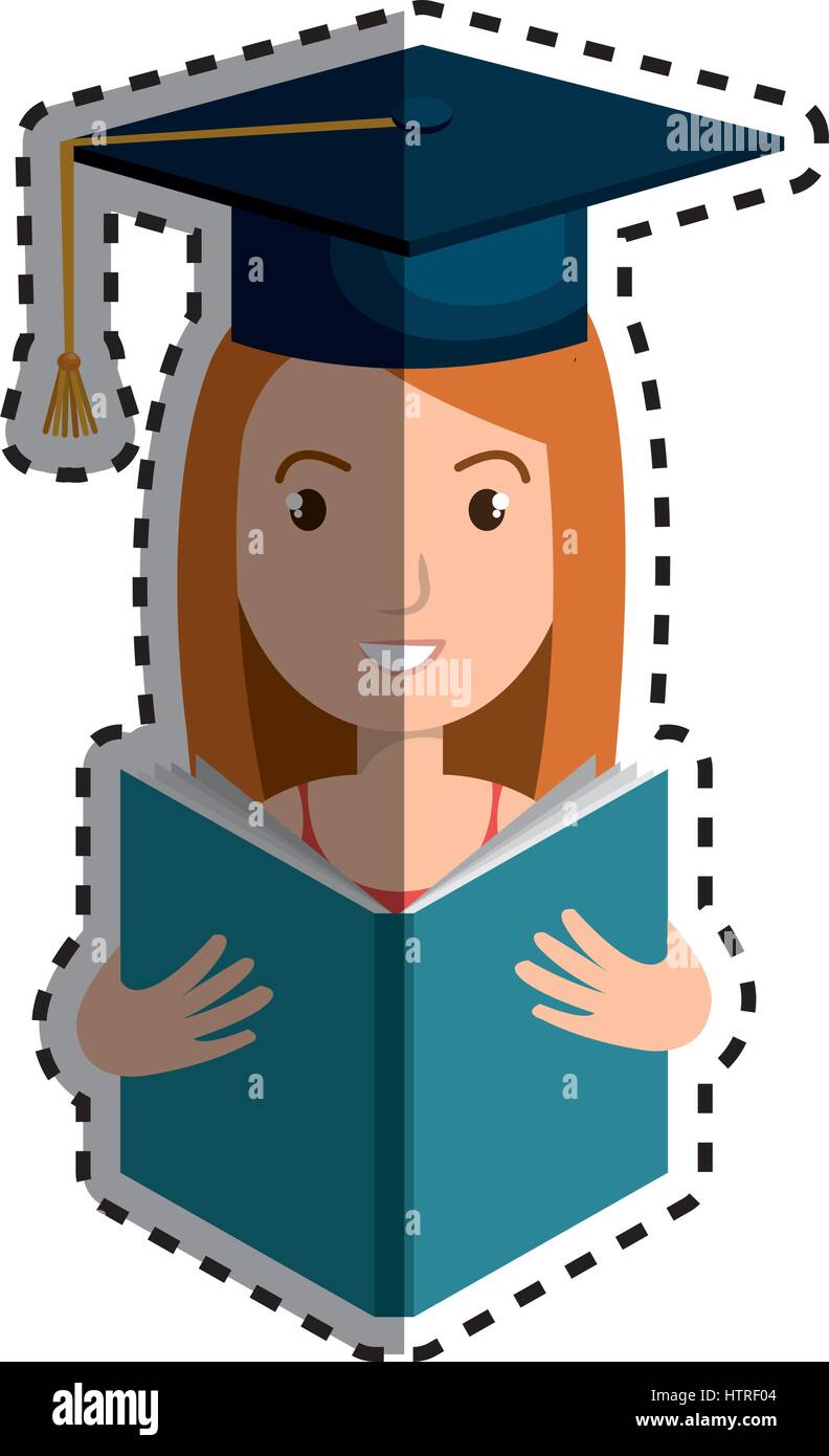 graduated avatar character reading book Stock Vector Image & Art - Alamy