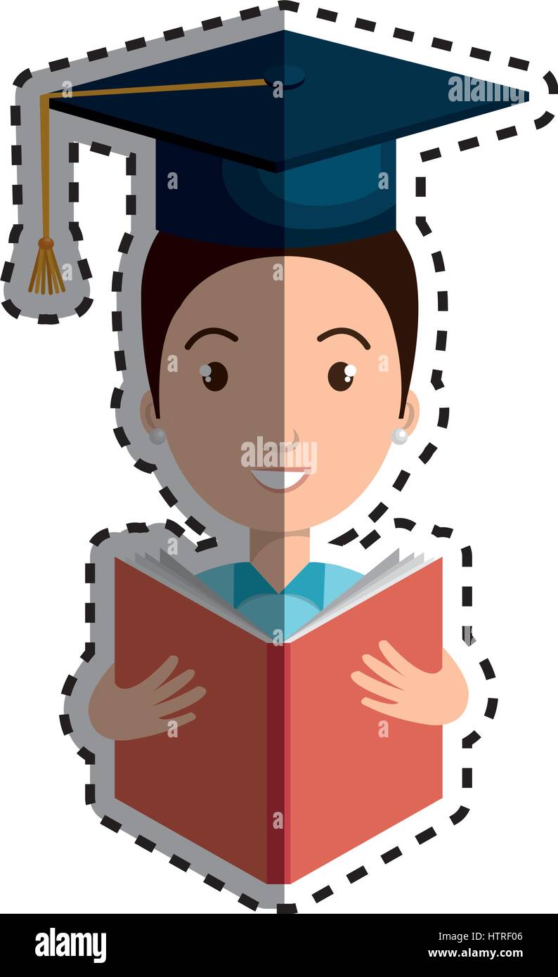 graduated avatar character reading book Stock Vector Image & Art - Alamy