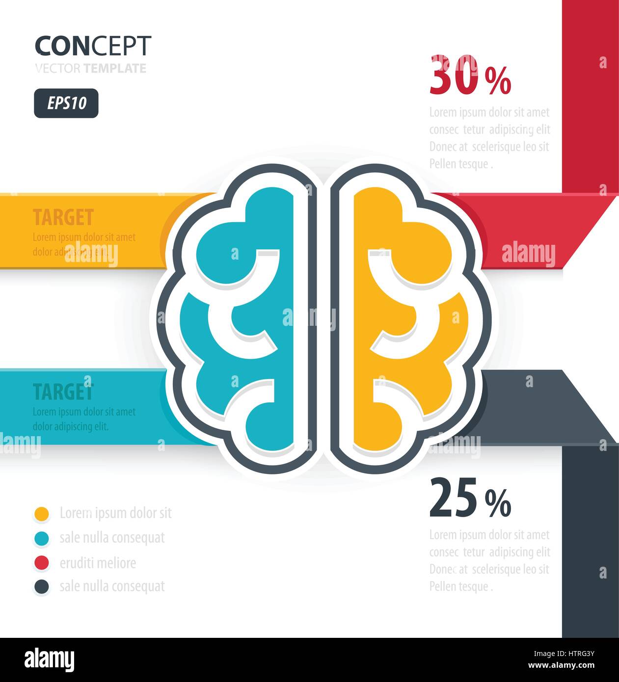 Human brain concept pink, blue, yellow Stock Vector Image & Art - Alamy