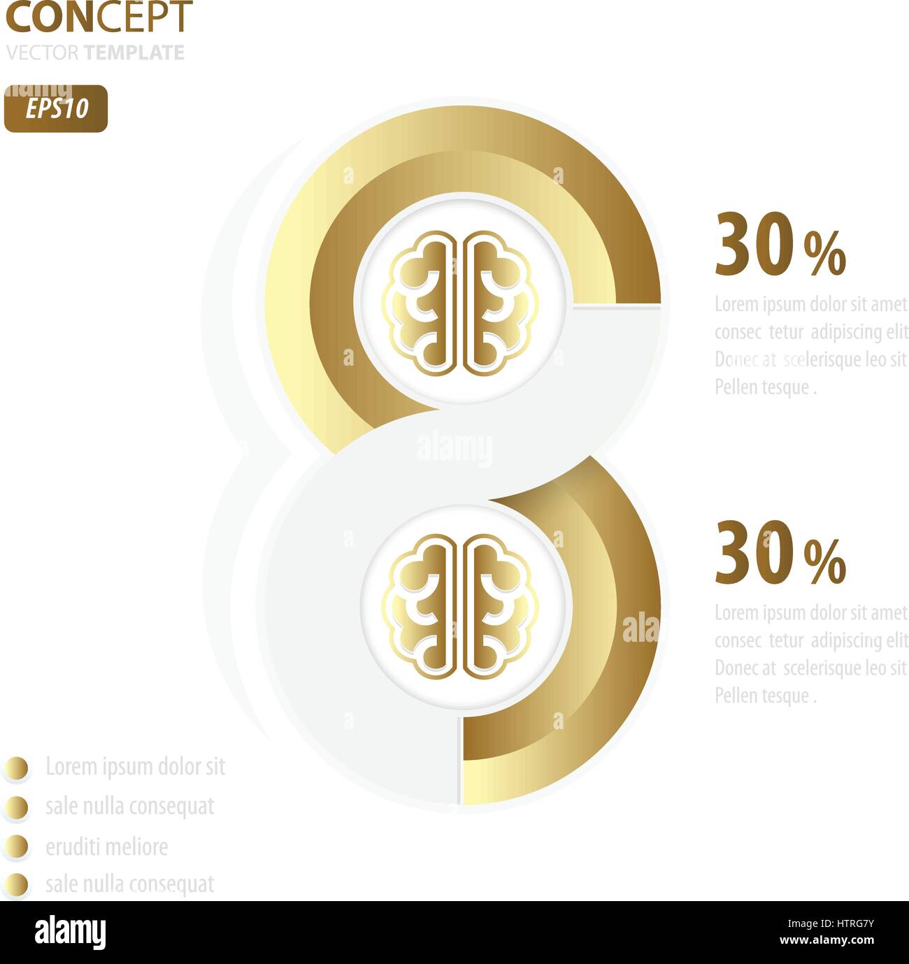 Eight circle and Human brain Gold style Stock Vector Image & Art - Alamy