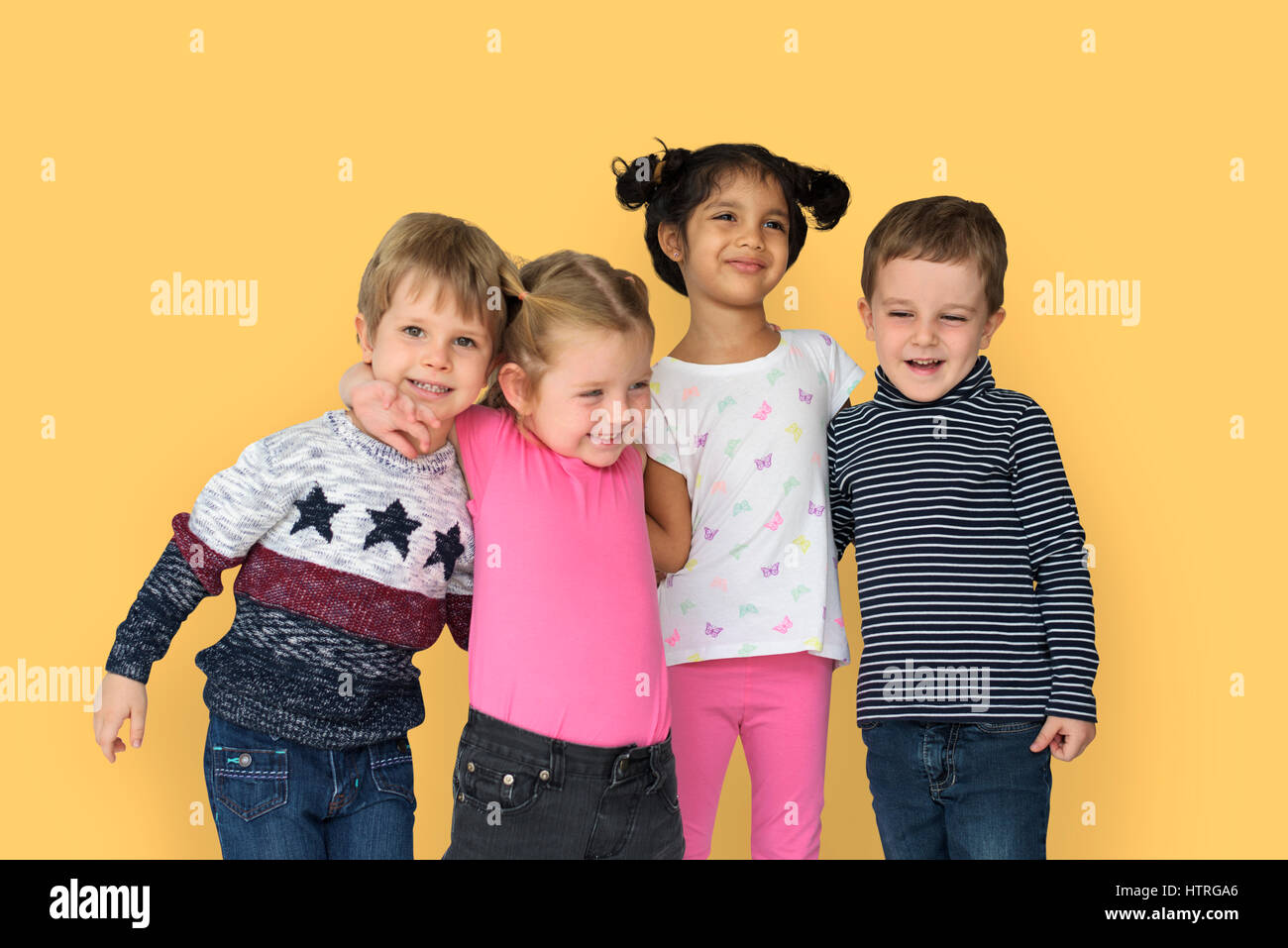 Little Children Happy Cheerful Friendship Stock Photo - Alamy