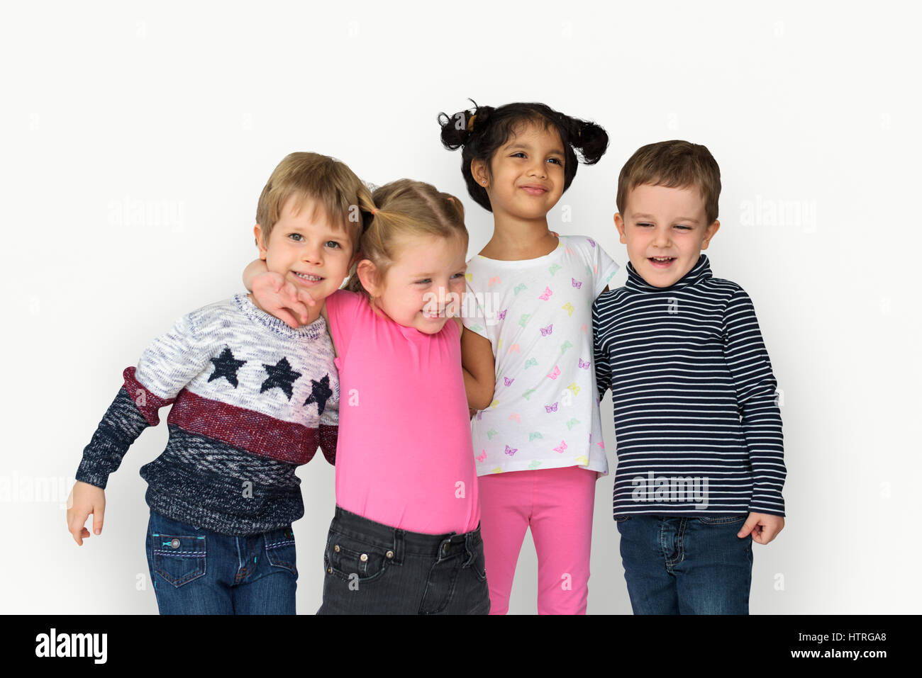 Little Children Happy Cheerful Friendship Stock Photo - Alamy