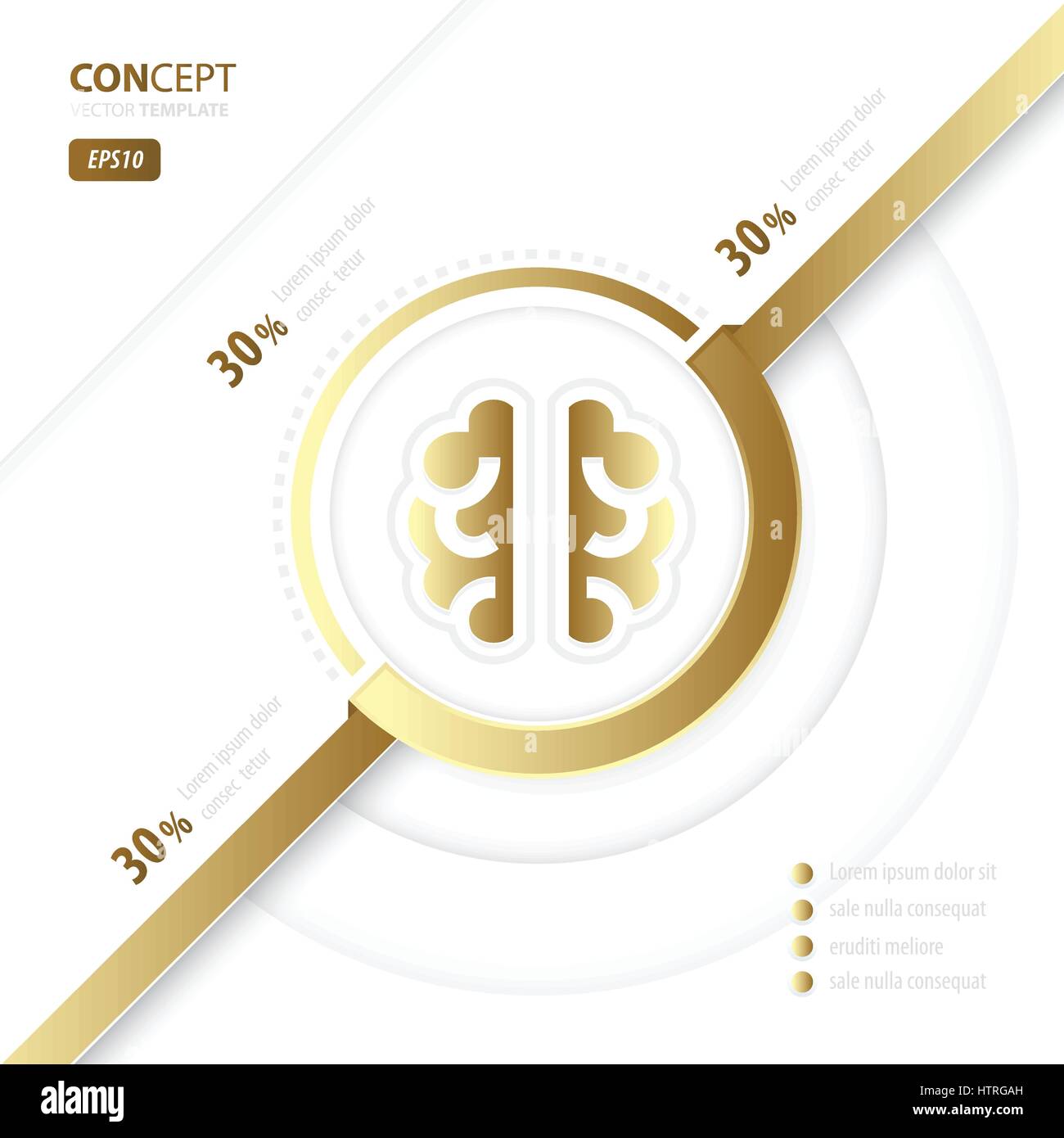 Human brain in circle Gold style Stock Vector Image & Art - Alamy