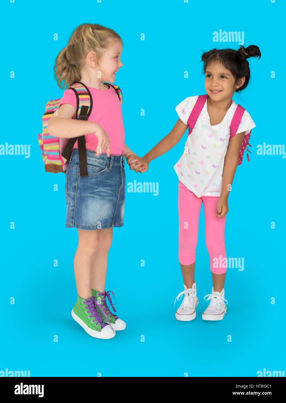 Little Girl Children Smiling Happiness Friendship Stock Photo - Alamy