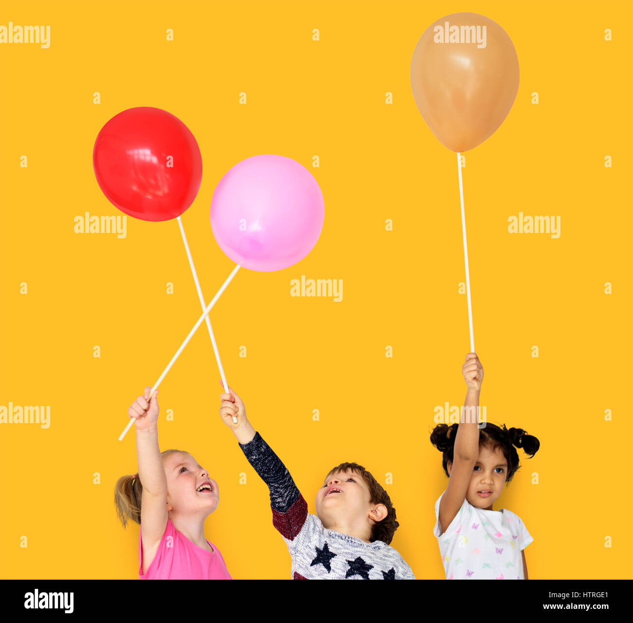 Little Children Playing Balloon Fun Smiling Stock Photo - Alamy