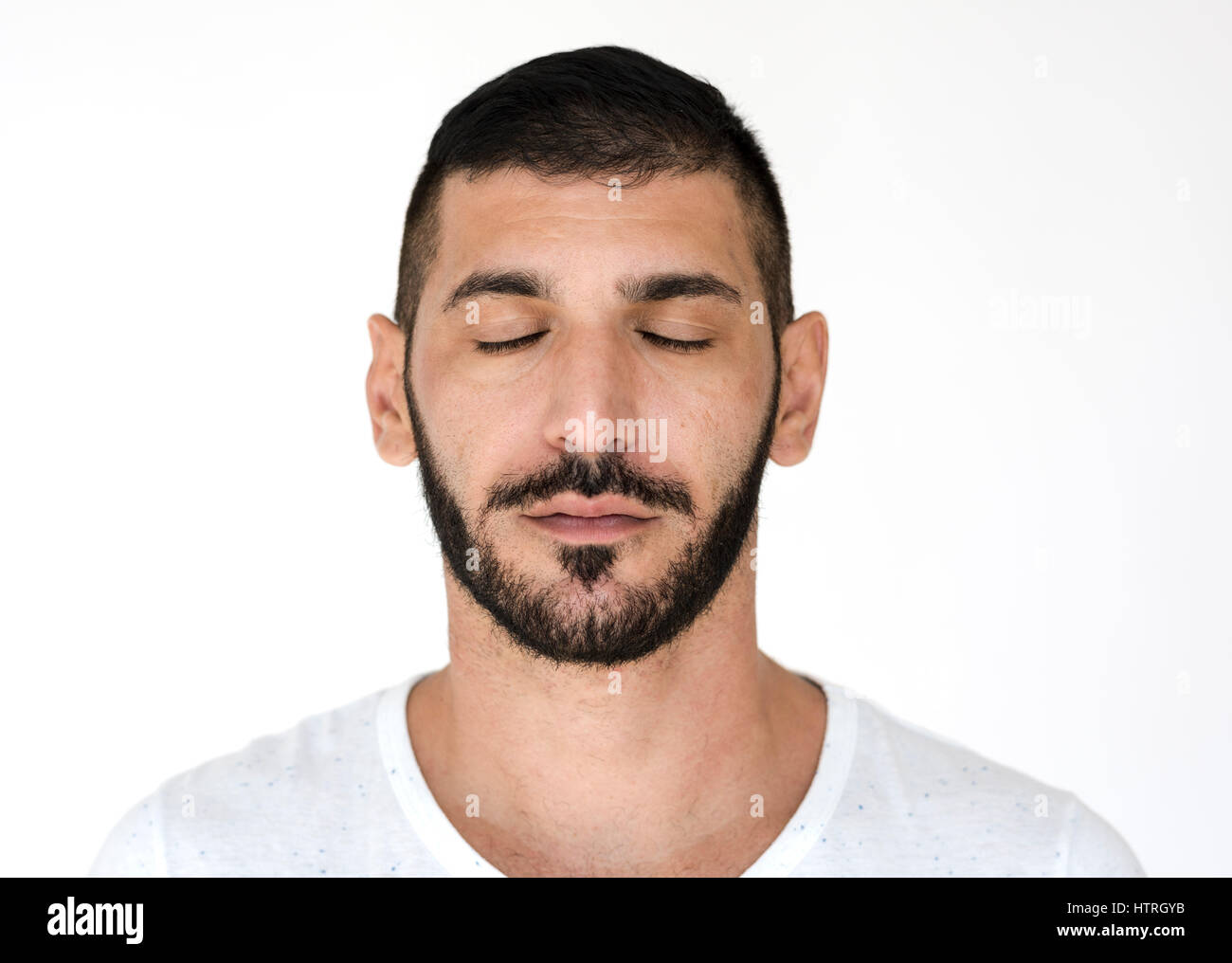Middle Eastern Close Eyes Peaceful Calm Studio Portrait Stock Photo - Alamy