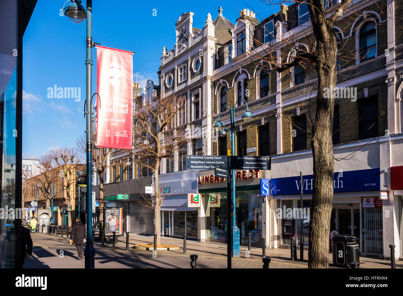 Powis Street shops in the Town Centre, Woolwich, London, England, U.K ...