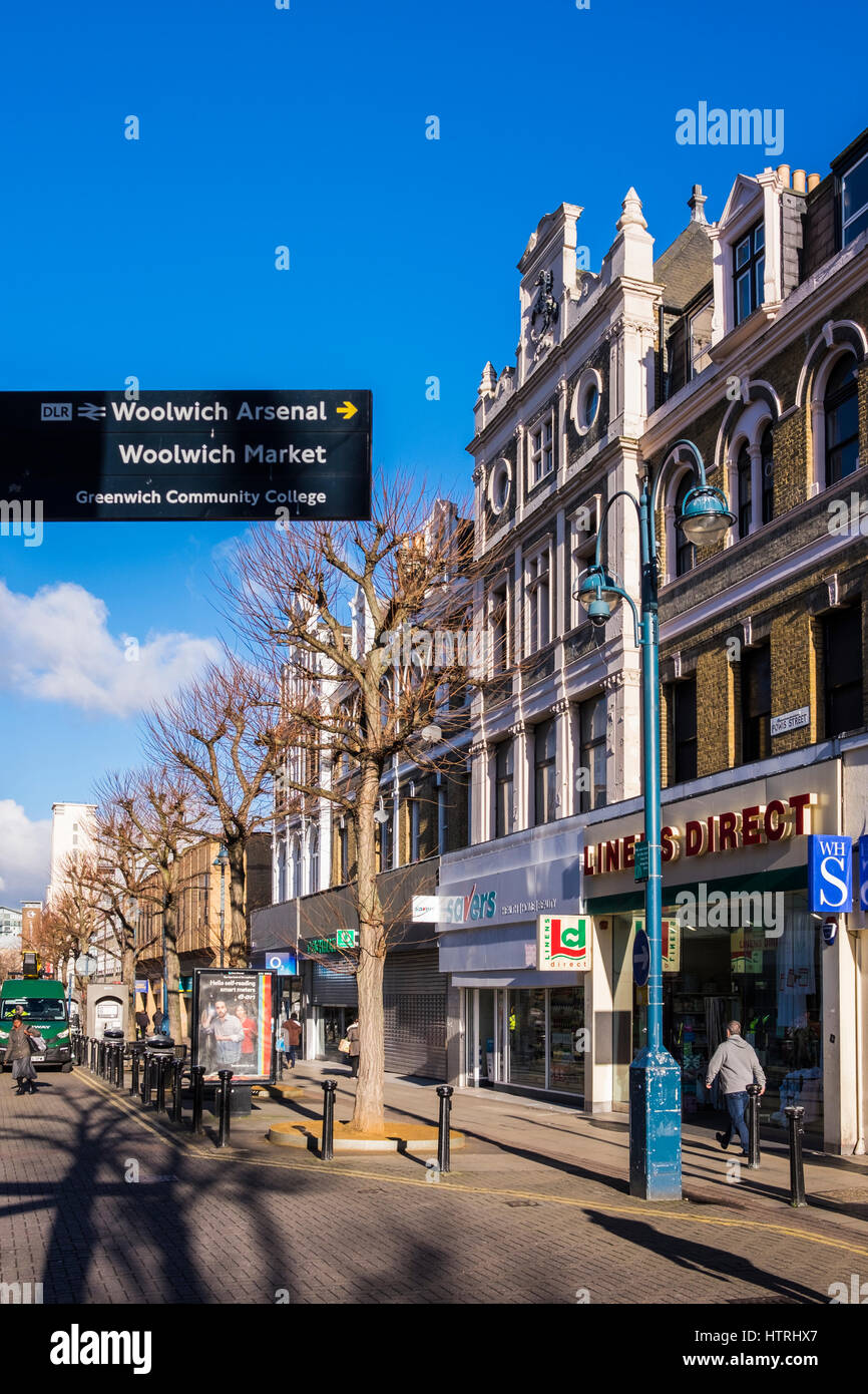 Powis Street shops in the Town Centre, Woolwich, London, England, U.K ...