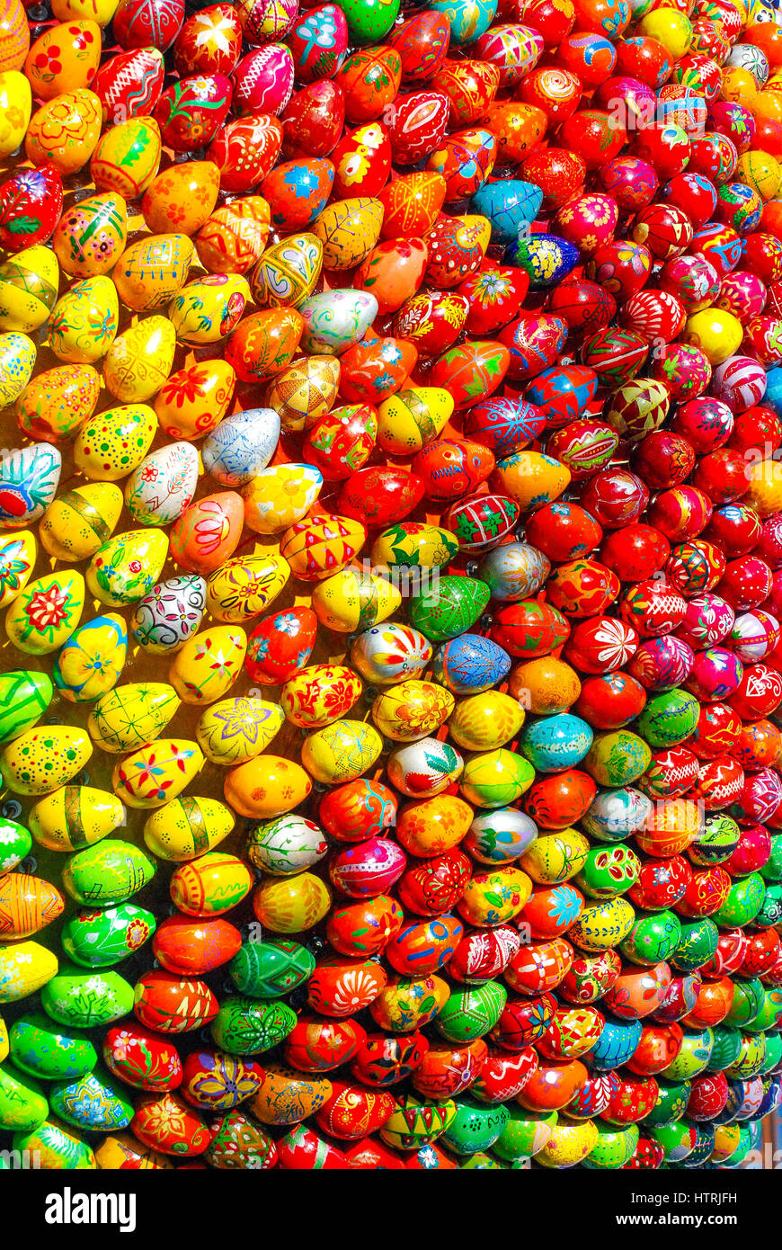 Season background frame of colorful Easter Eggs Stock Photo - Alamy