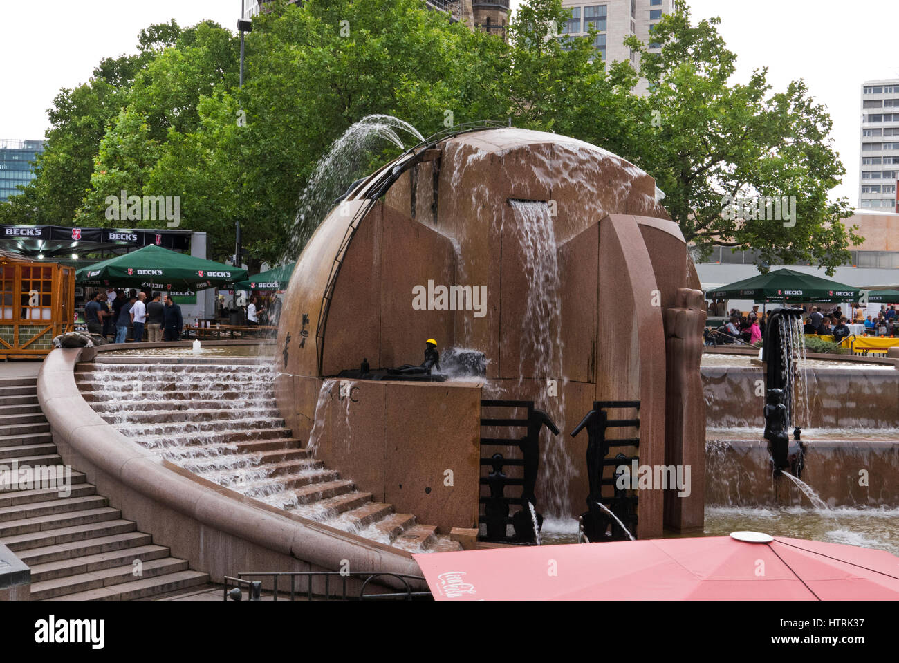 Europa Centre water fountain, Berlin, Germany Stock Photo - Alamy