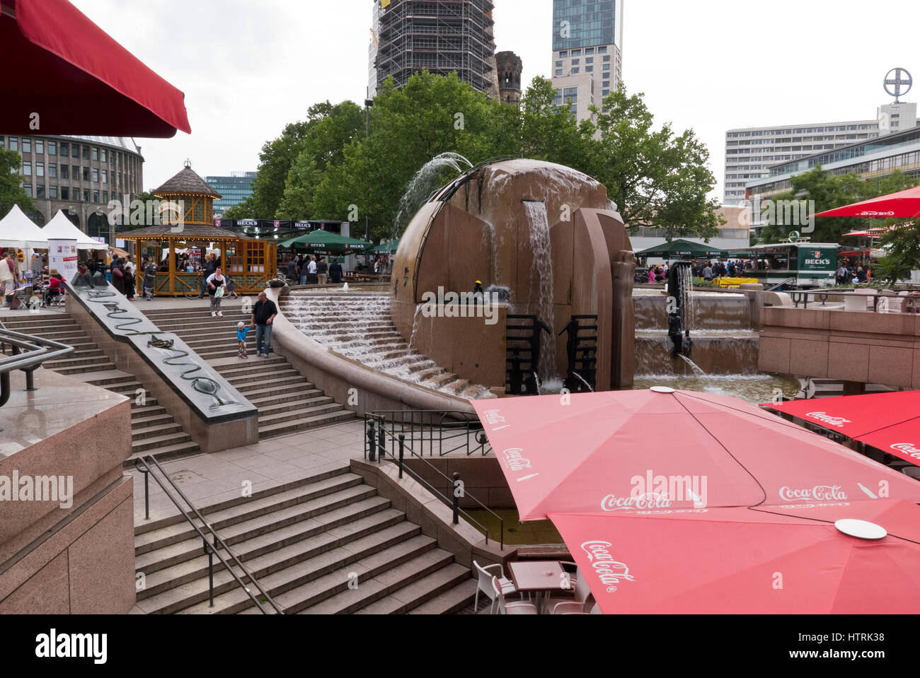 Europa Centre water fountain, Berlin, Germany Stock Photo - Alamy