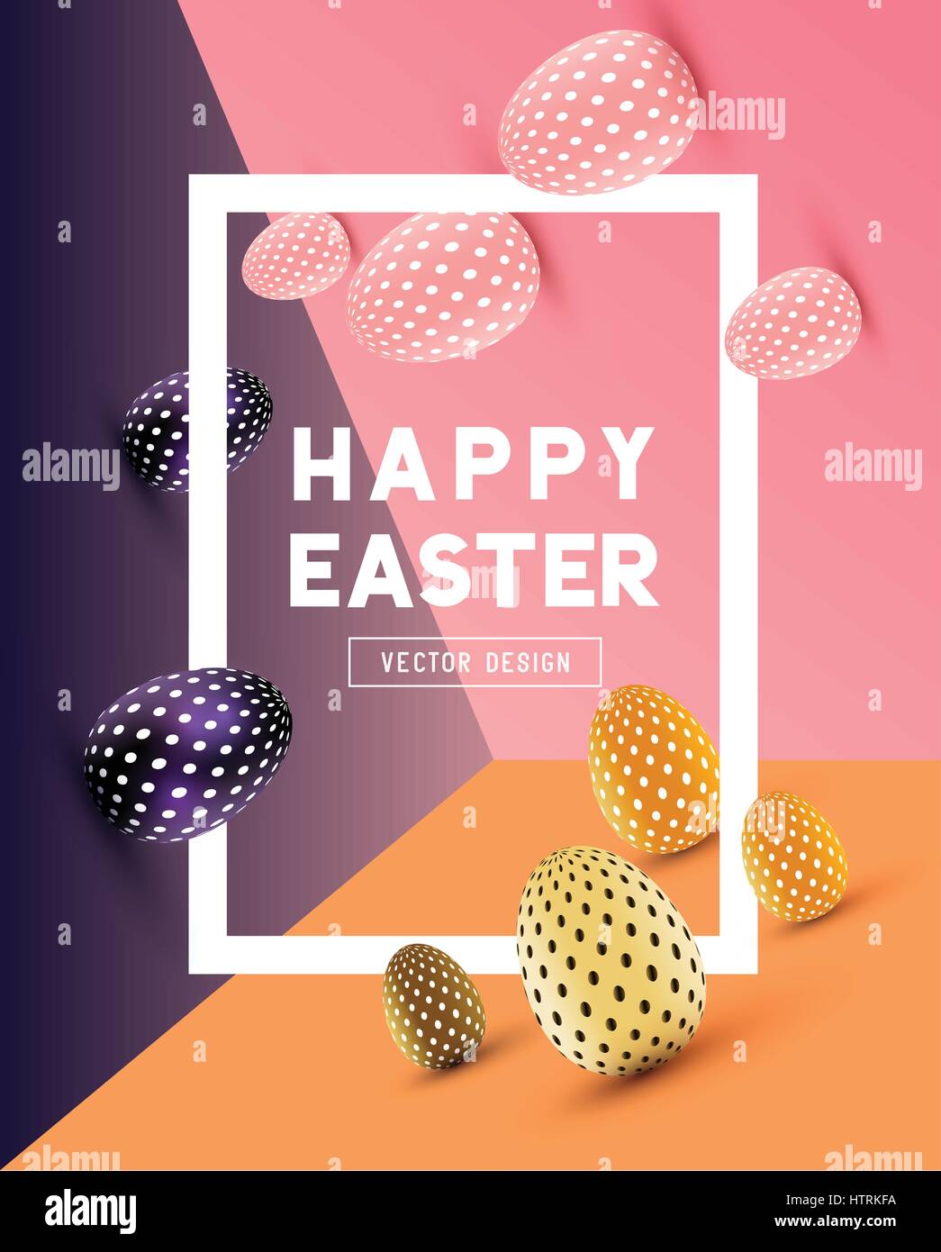 An abstract Easter Design with 3D effects and room for promotion ...