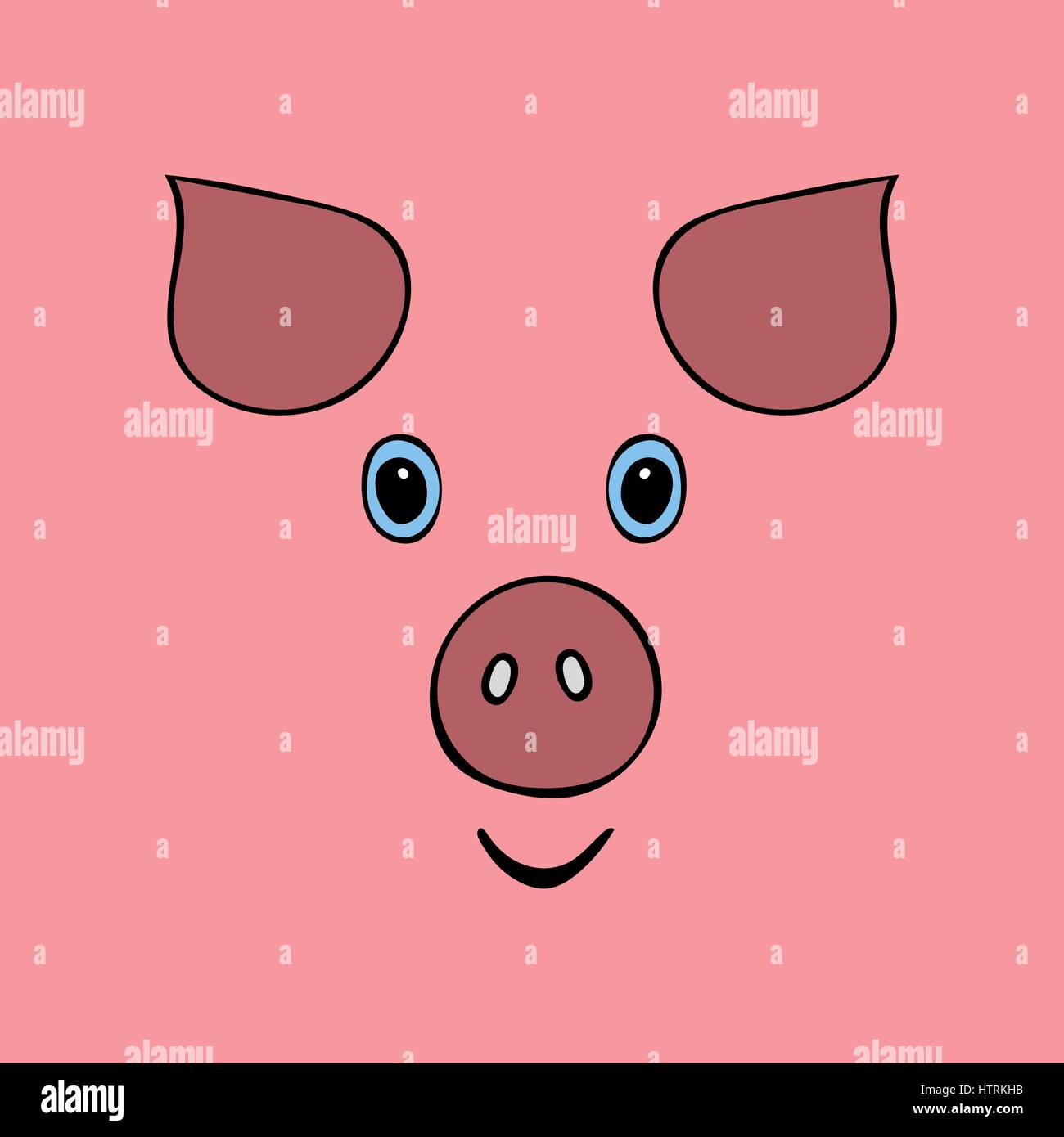 Pig cute funny cartoon head Stock Vector Image & Art - Alamy