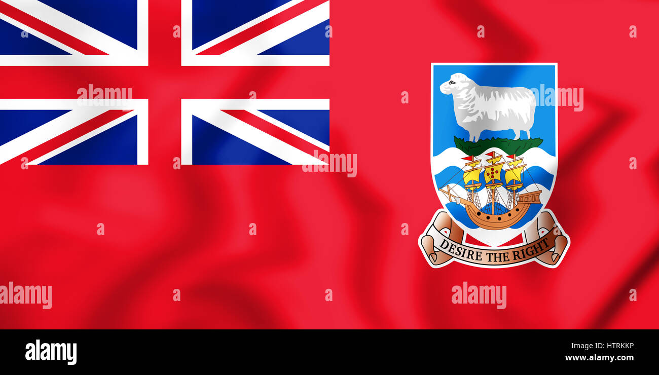 3D Civil Ensign of the Falkland Islands. 3D Illustration Stock Photo ...