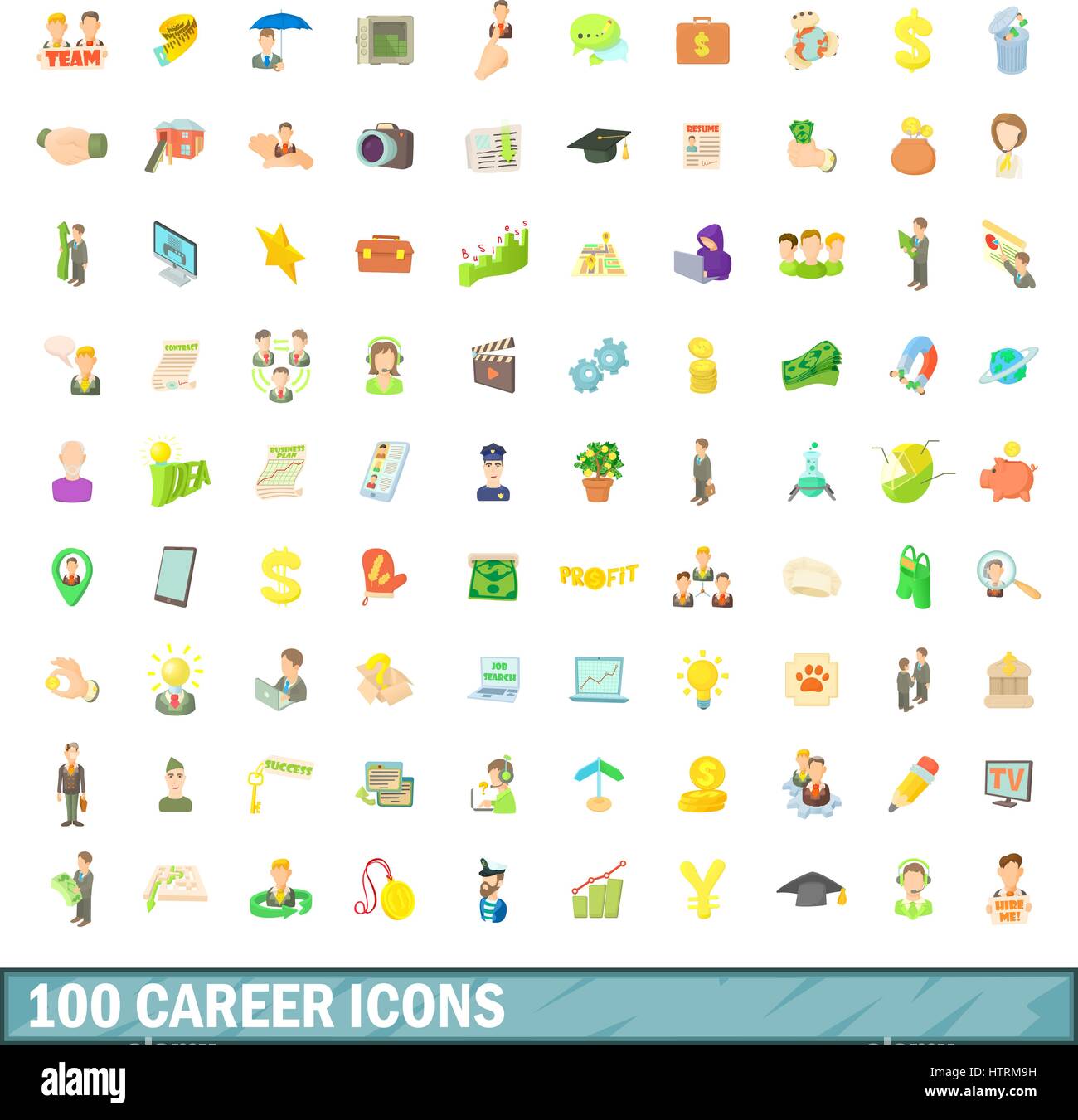 100 career icons set, cartoon style Stock Vector Image & Art - Alamy