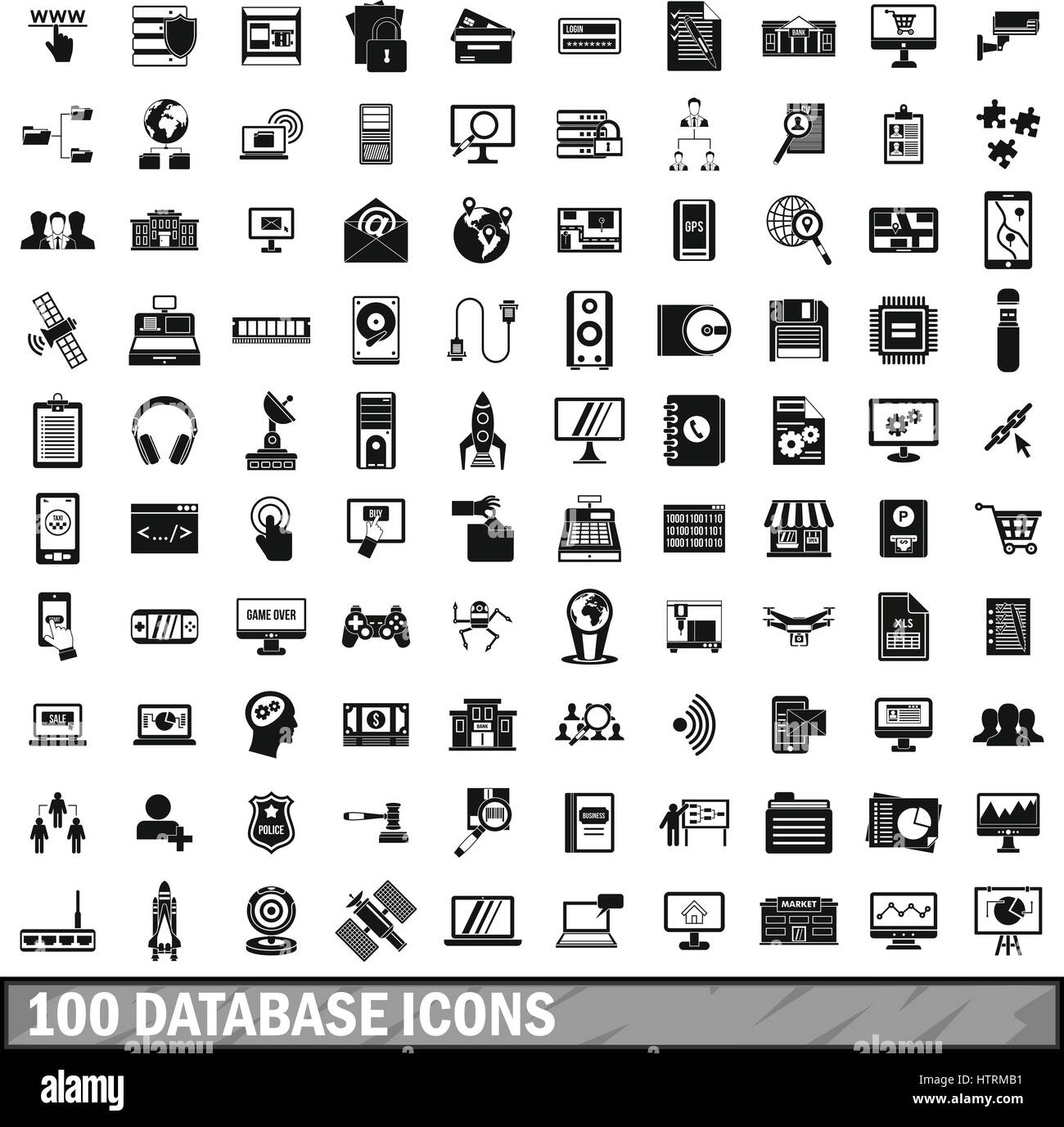 100 database icons set, simple style Stock Vector Image & Art - Alamy