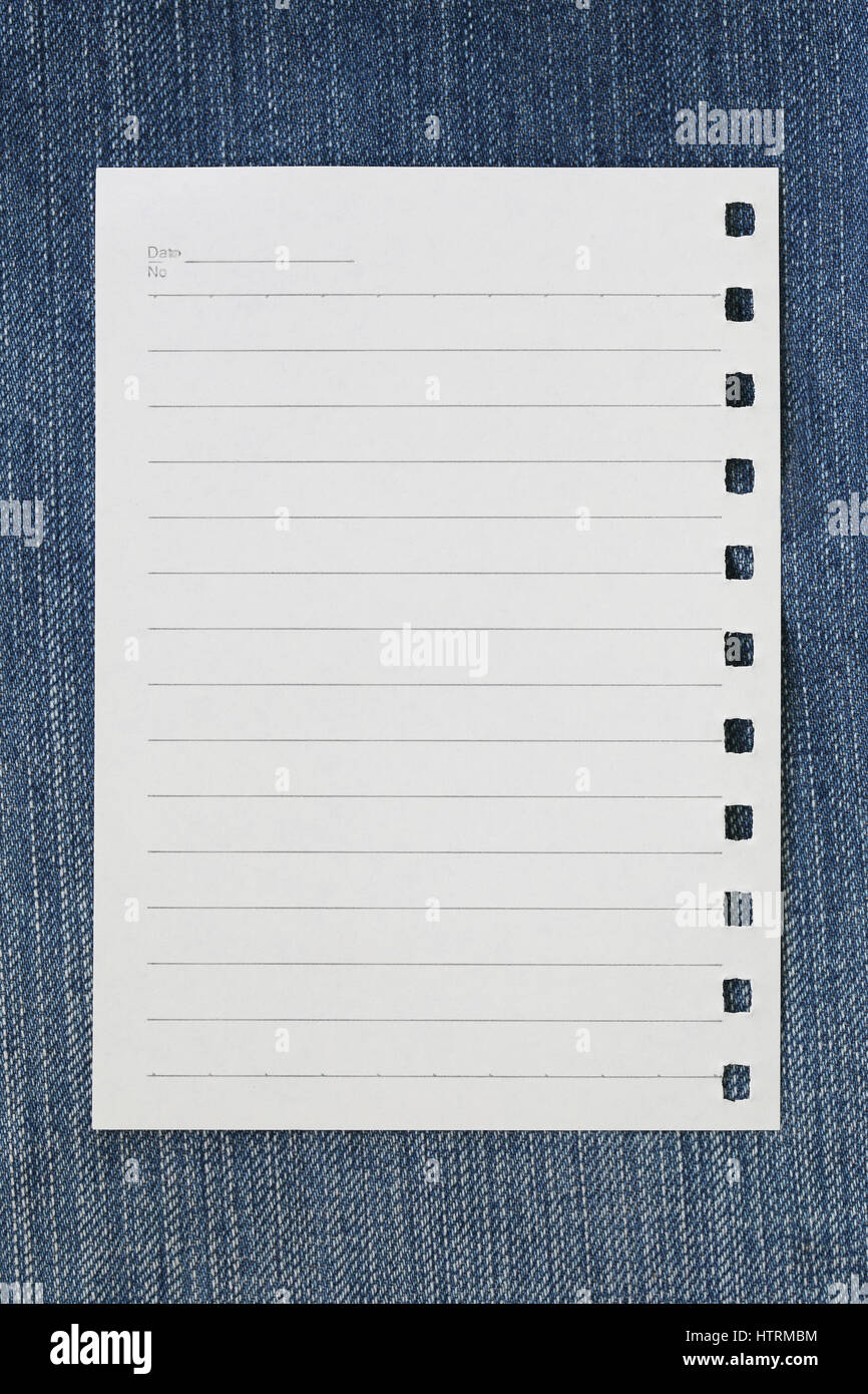 Note paper of empty and copy space on Denim background,You can input ...