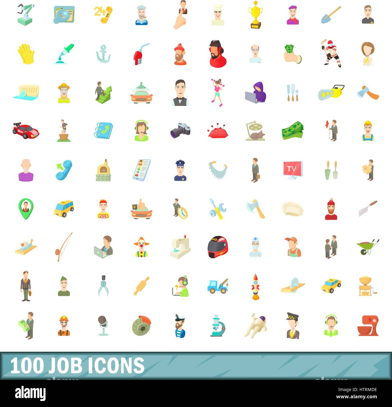 100 job icons set, cartoon style Stock Vector Image & Art - Alamy