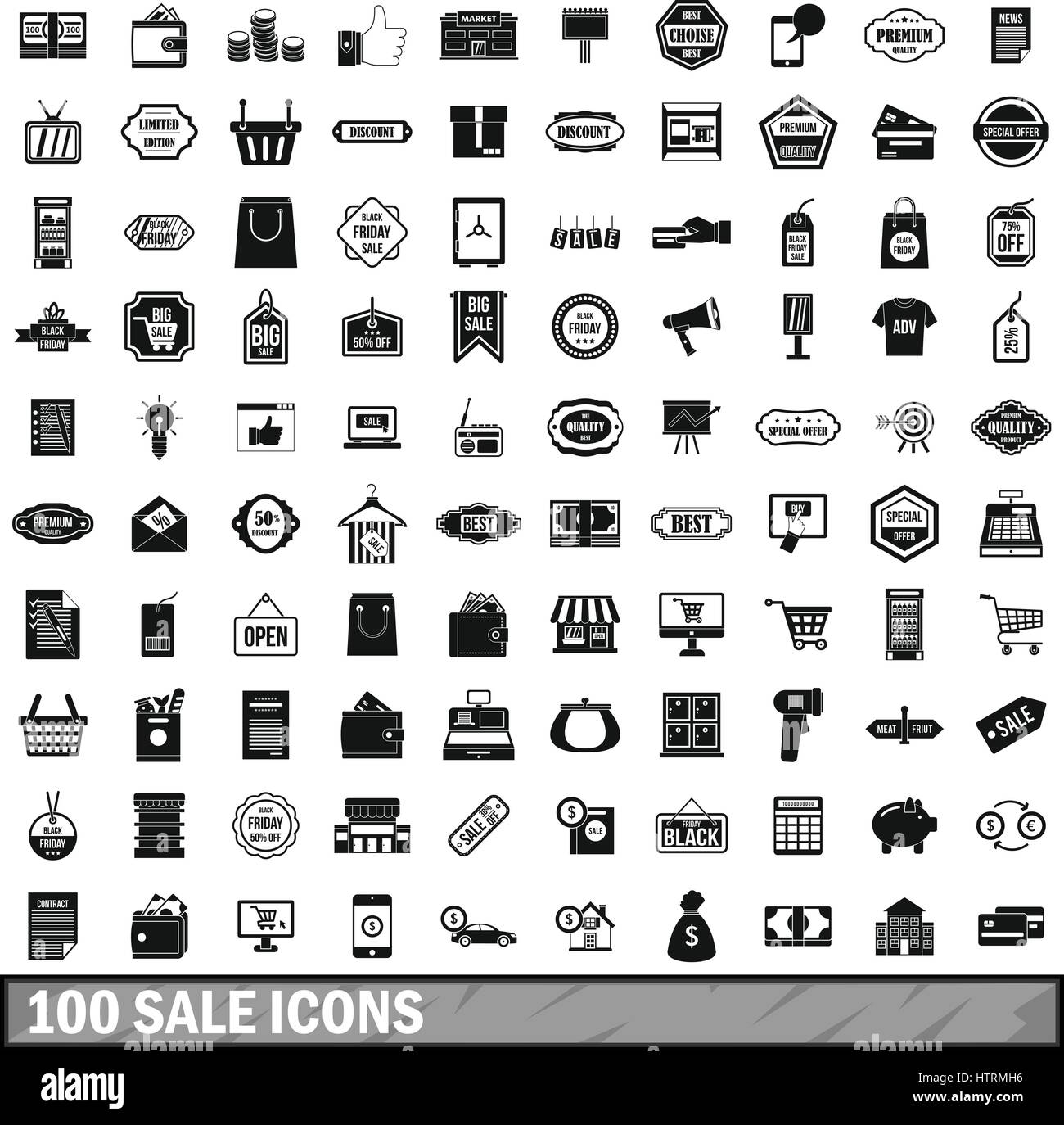 100 sale icons set, simple style Stock Vector Image & Art - Alamy