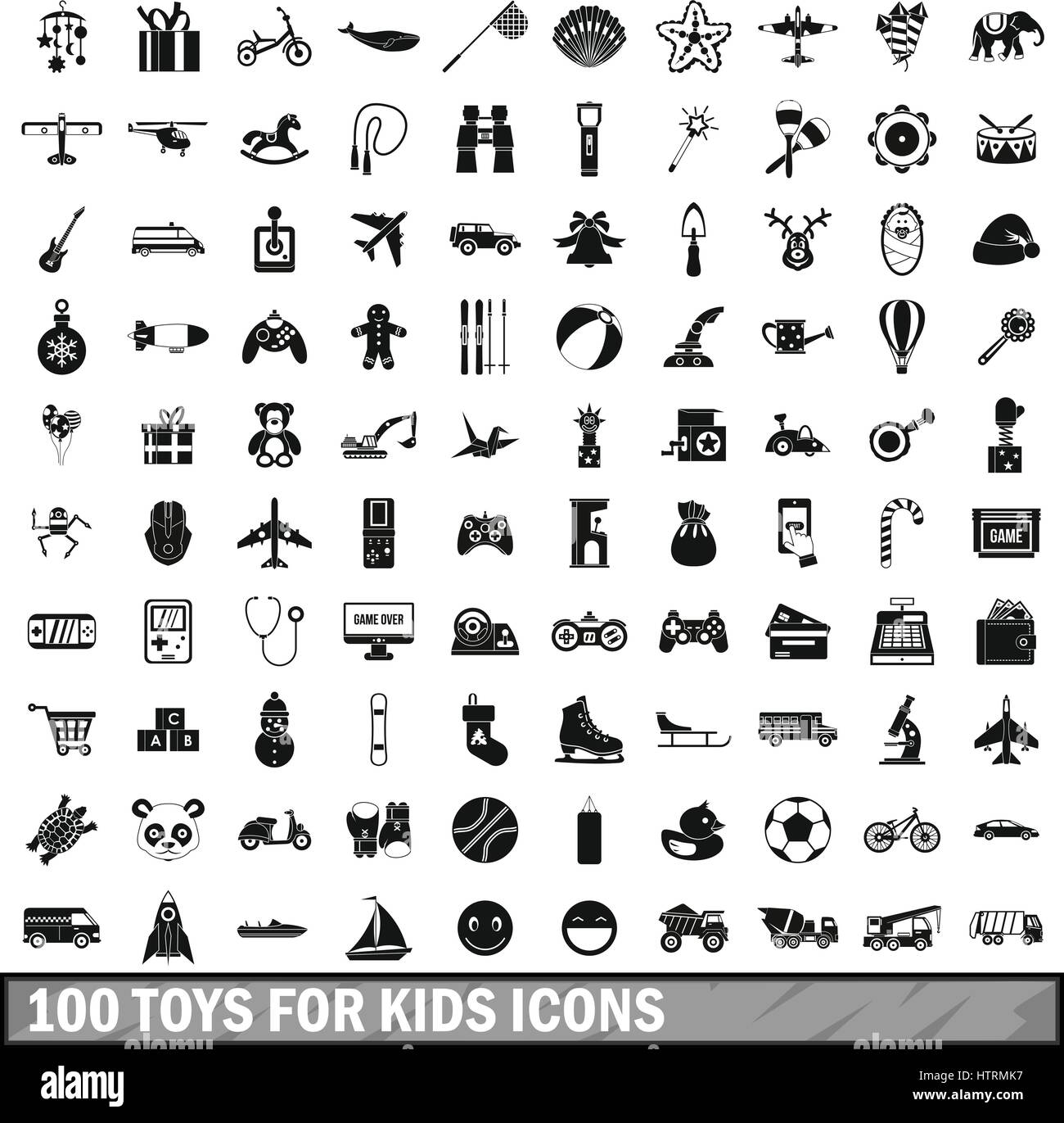 100 toys for kids icons set, simple style Stock Vector Image & Art - Alamy
