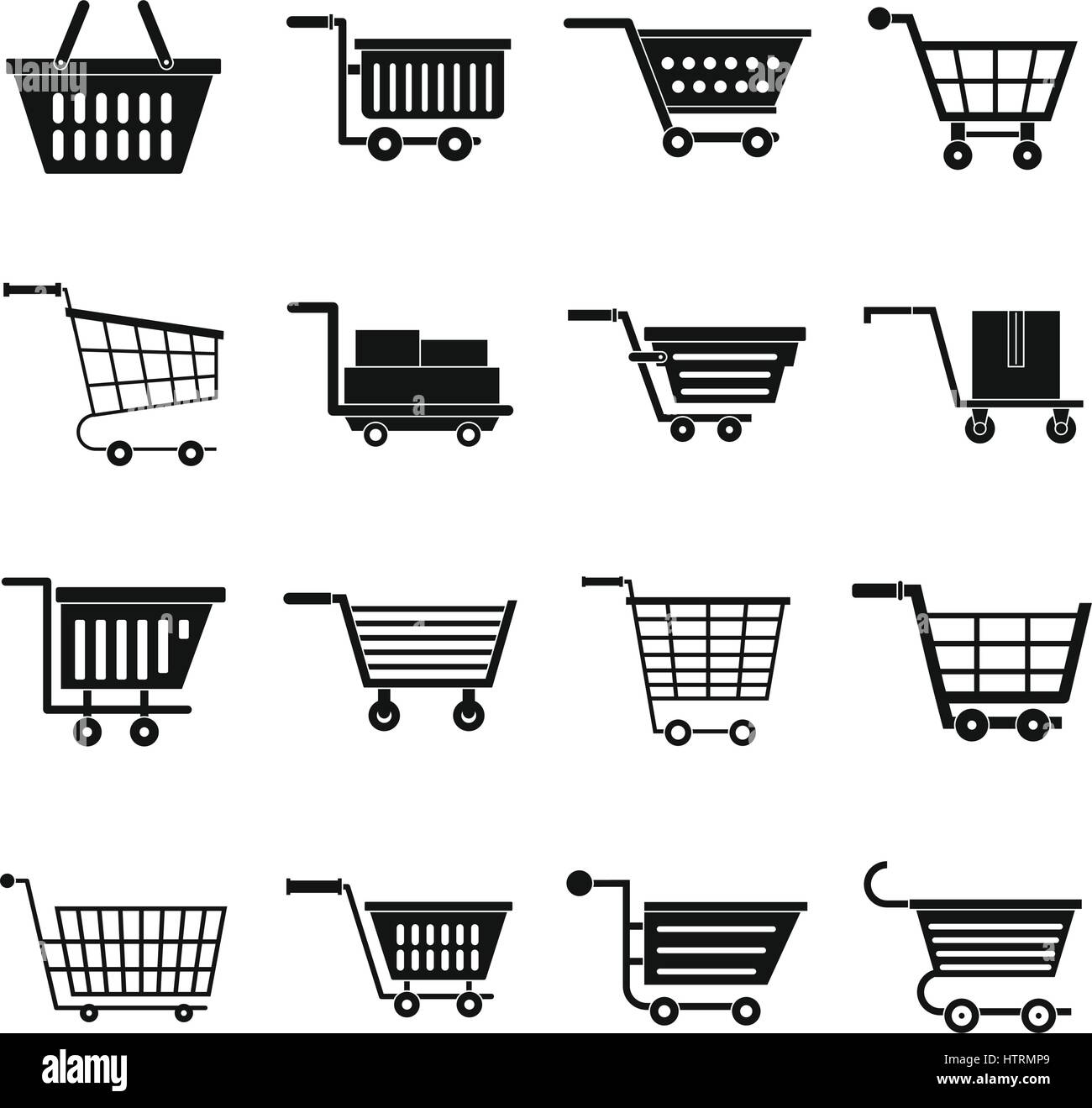 Shopping cart icons set, simple style Stock Vector Image & Art - Alamy