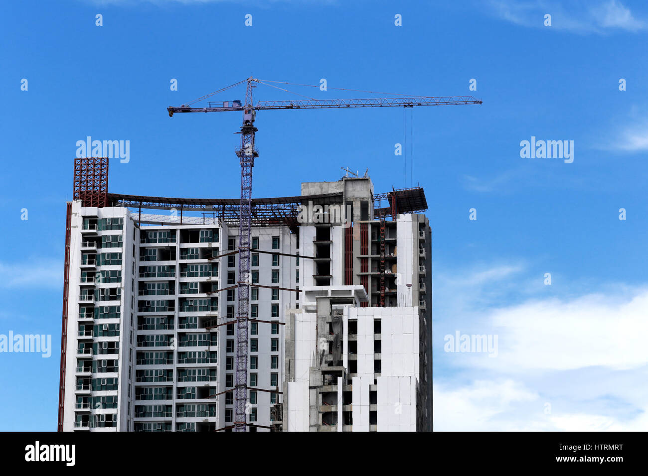 high business skyscraper or building on a blue sky background Stock ...