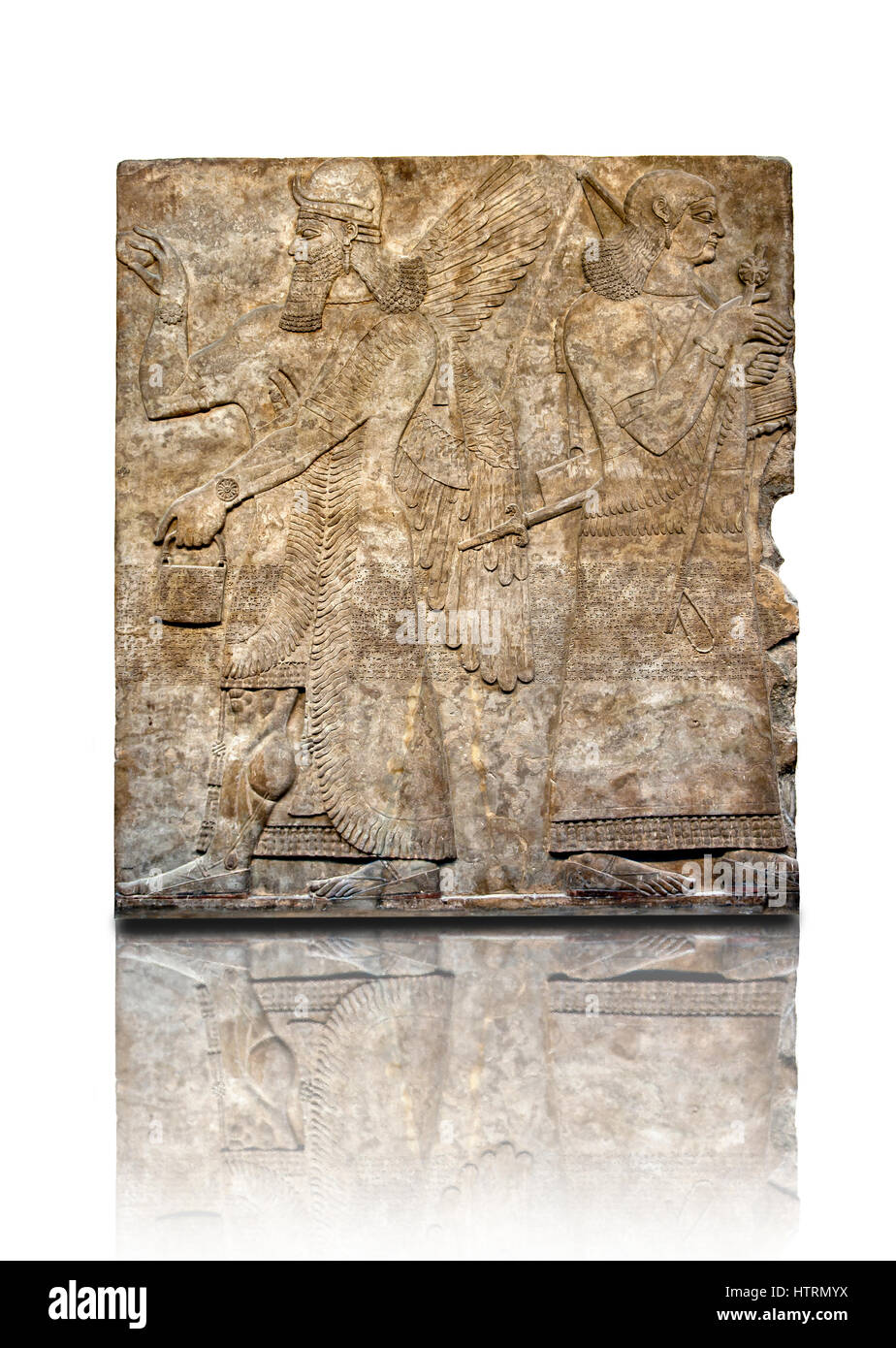 Assyrian relief sculpture panel of a female protective spirits from ...