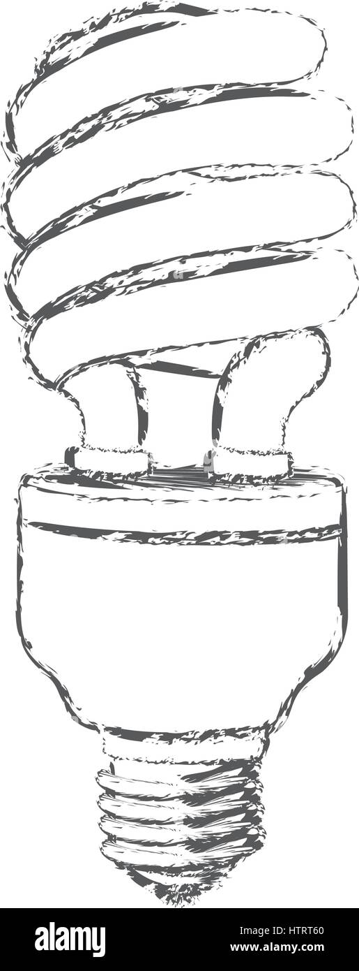 monochrome sketch of spiral fluorescent bulb Stock Vector Image & Art ...