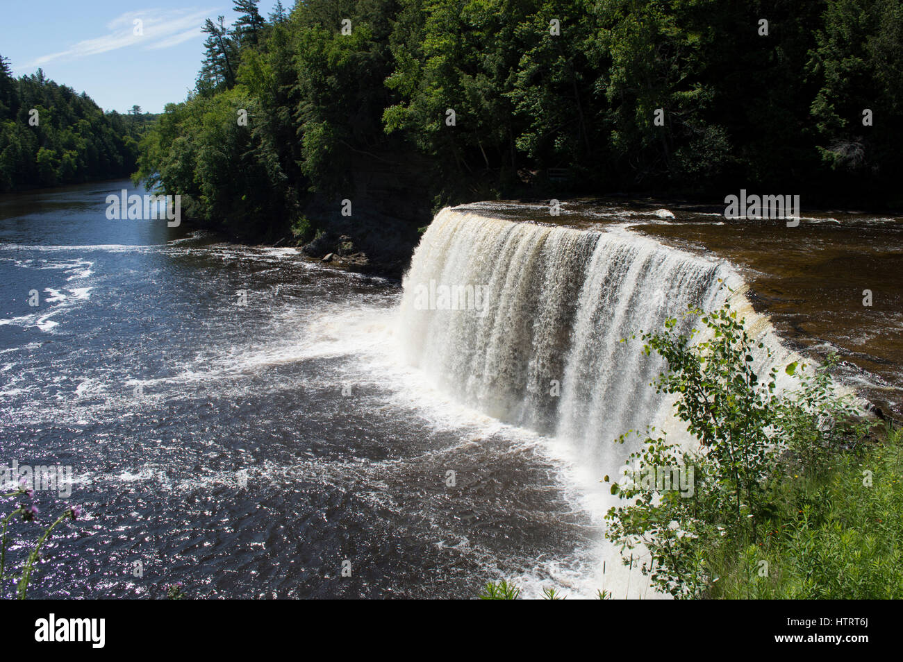 Big Waterfall, Tahquamenon Falls in Upper Peninsula Michigan Stock ...