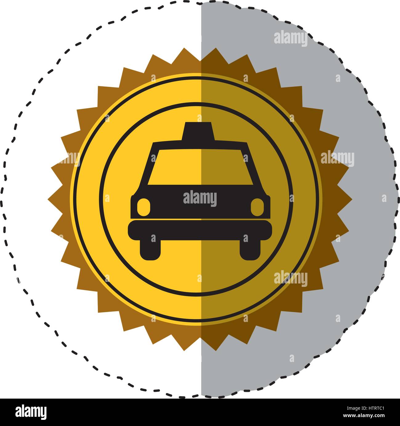 sticker color of circular seal with taxi car Stock Vector Image & Art ...