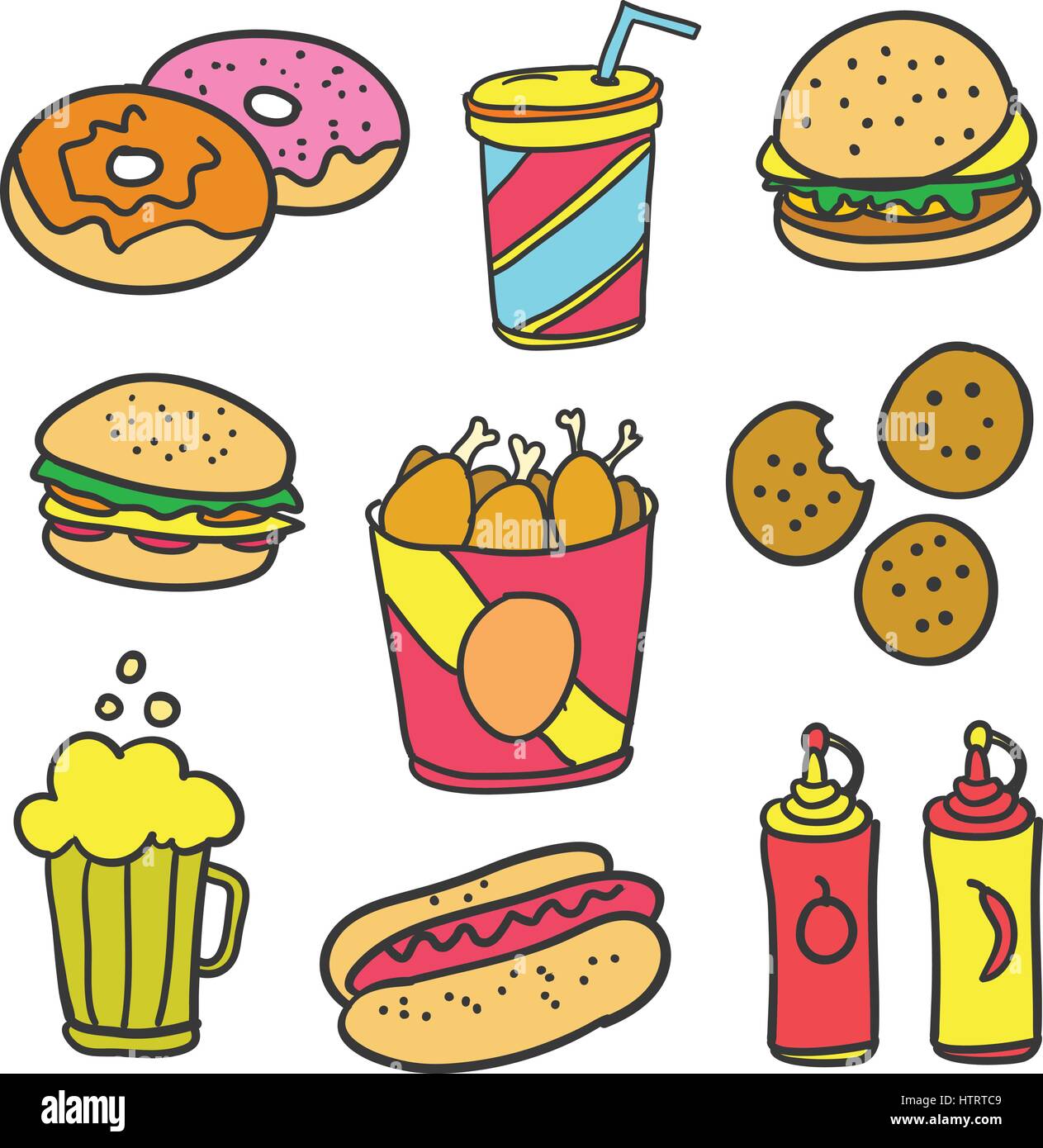 Set of food various style doodles Stock Vector Image & Art - Alamy