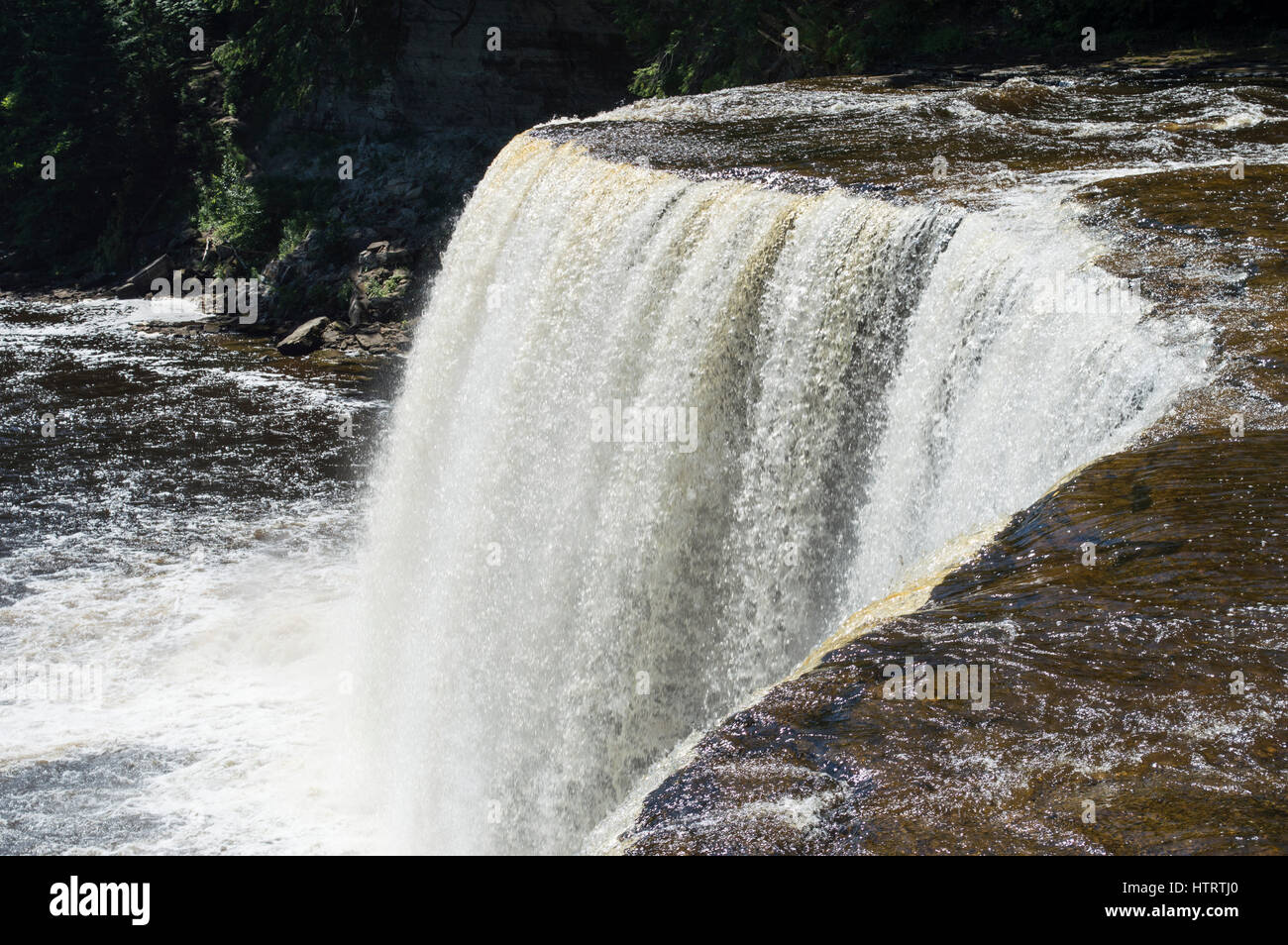 Big Waterfall, Tahquamenon Falls in Upper Peninsula Michigan Stock ...