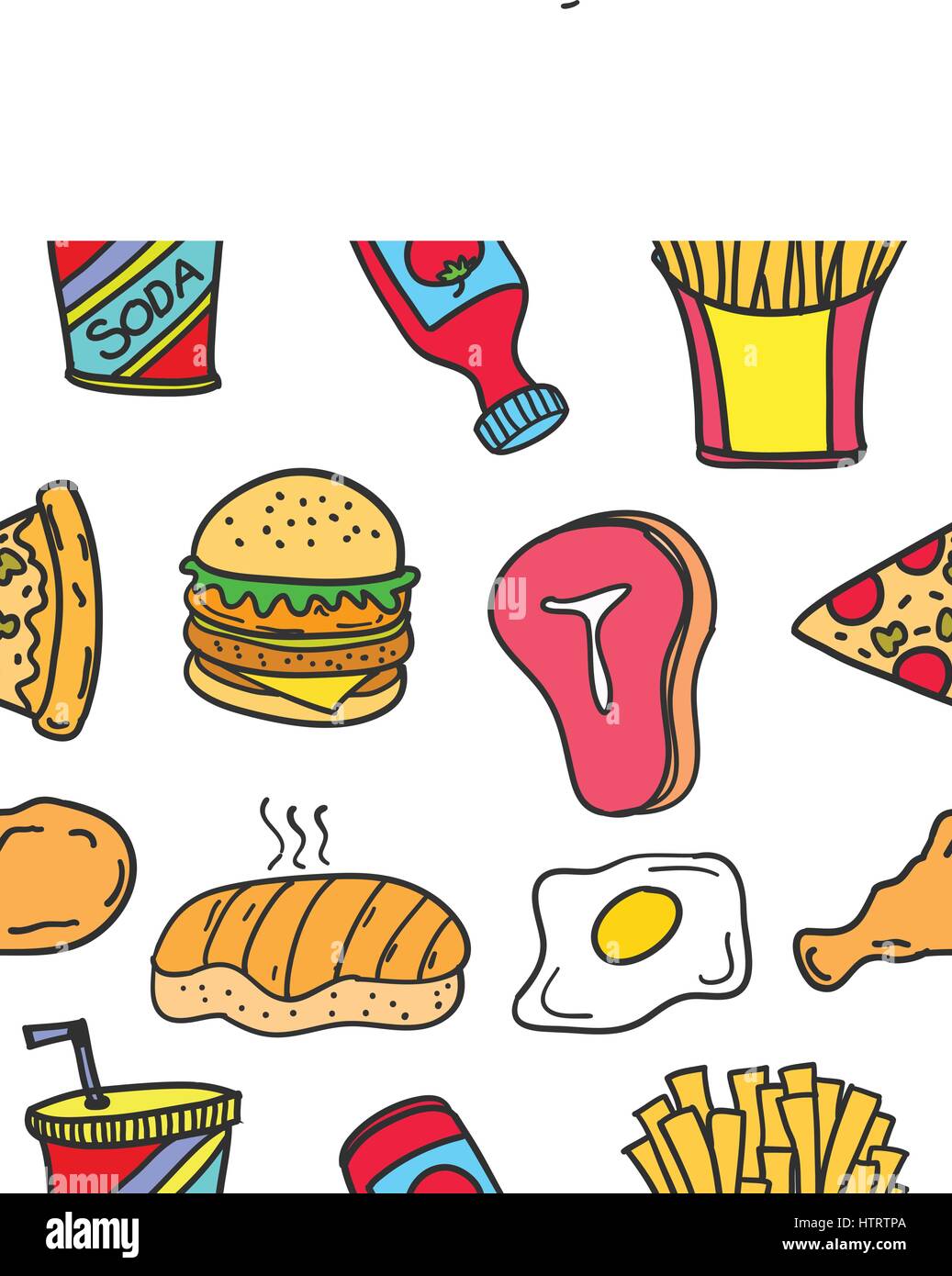 Collection of food element doodles Stock Vector Image & Art - Alamy