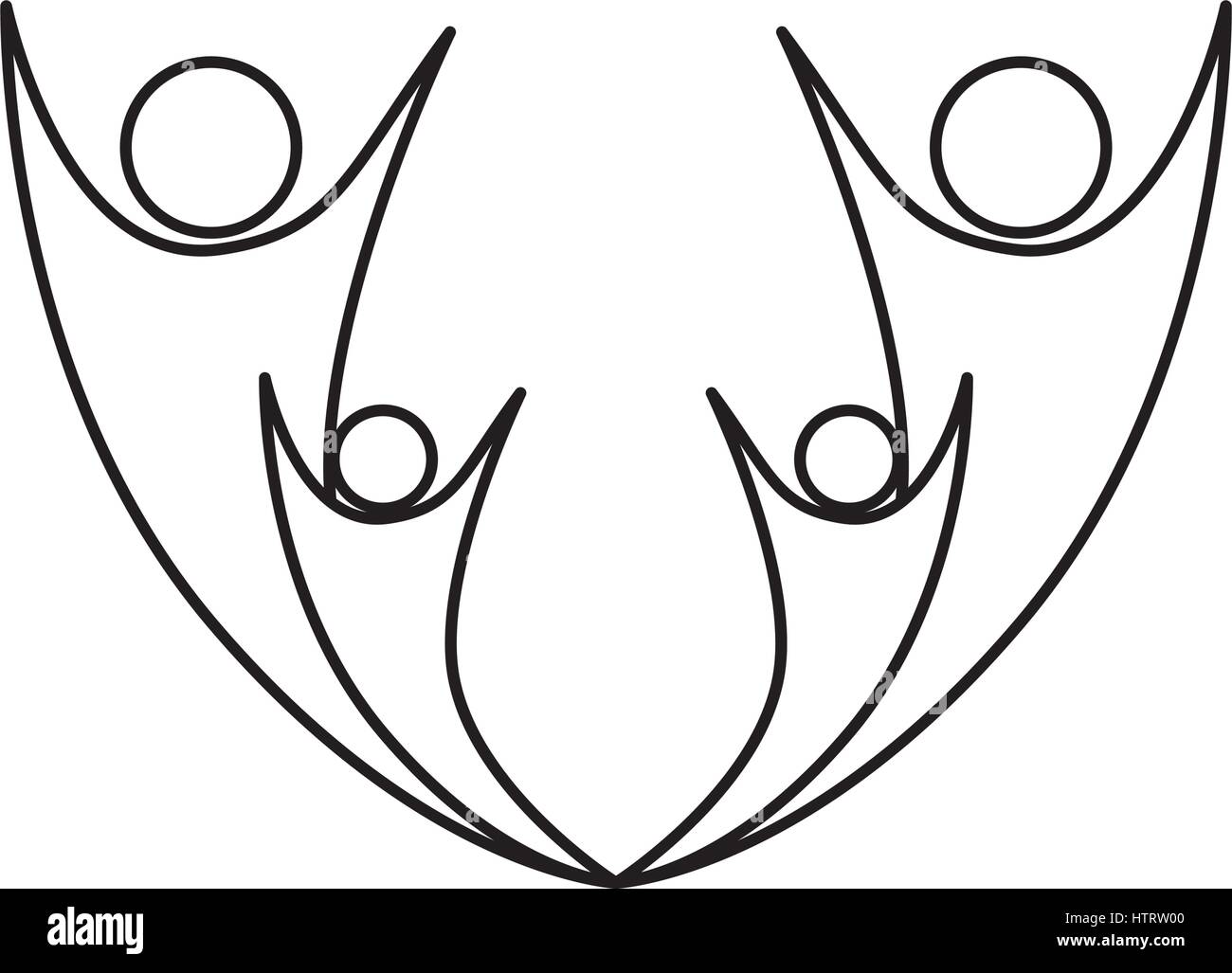monochrome abstract contour of family group Stock Vector Image & Art ...