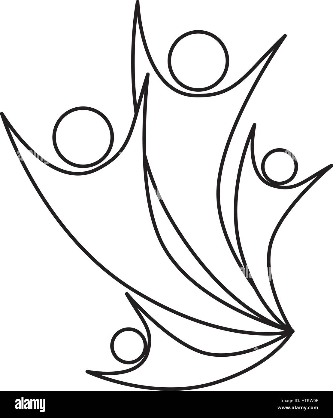 monochrome abstract contour of family group Stock Vector Image & Art ...