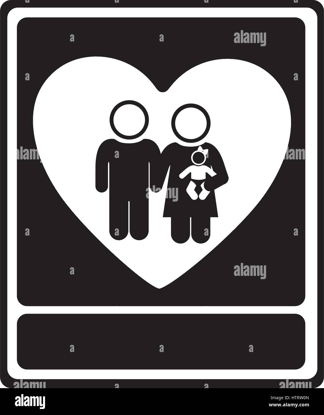monochrome portrait of family unity Stock Vector Image & Art - Alamy