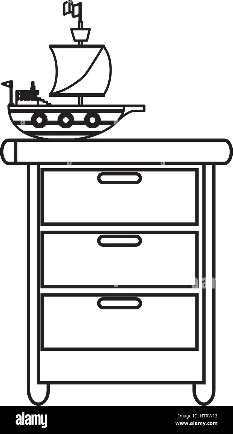 Wooden chest drawers on Stock Vector Images - Alamy