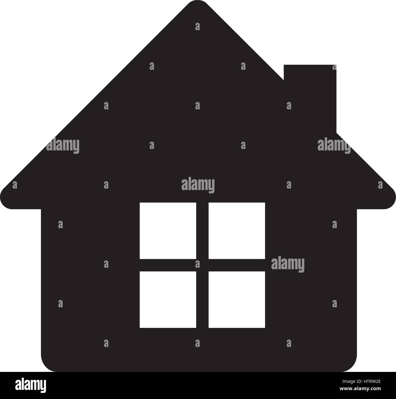 black silhouette of house side view in white background Stock Vector ...