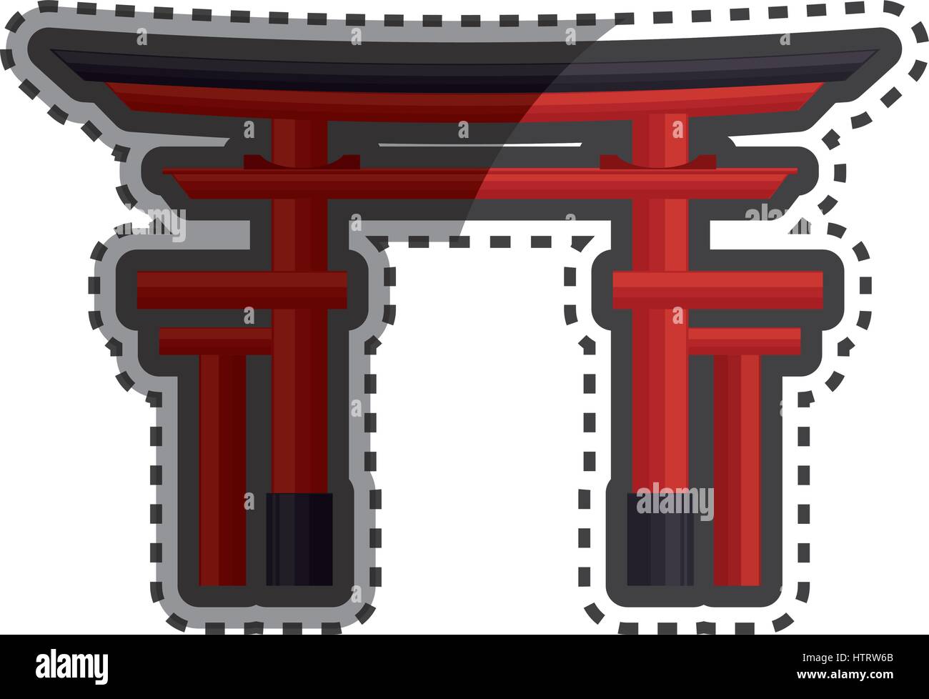 portal building japanese culture isolated icon Stock Vector Image & Art ...