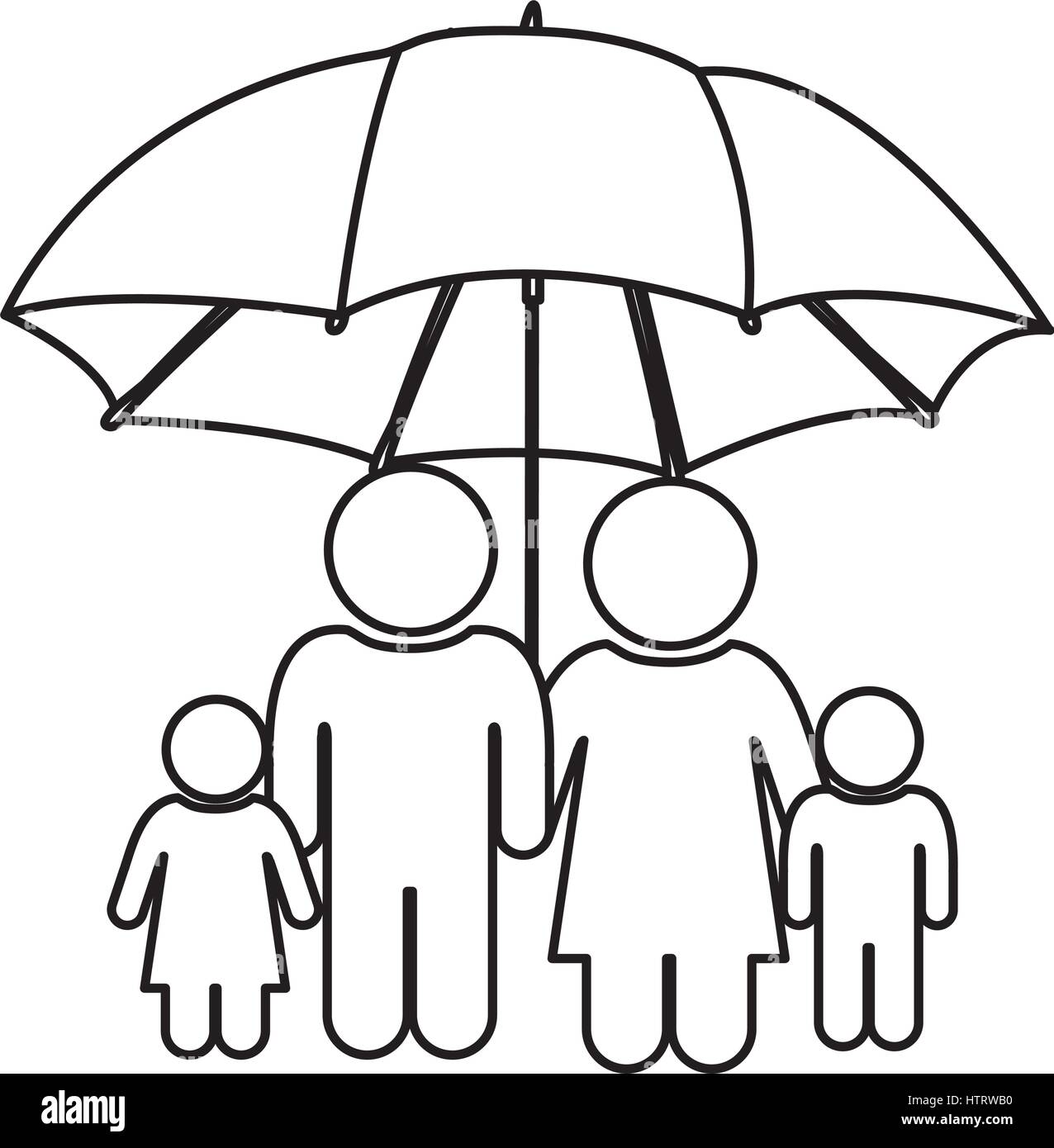 Group people rain protecting Stock Vector Images - Alamy